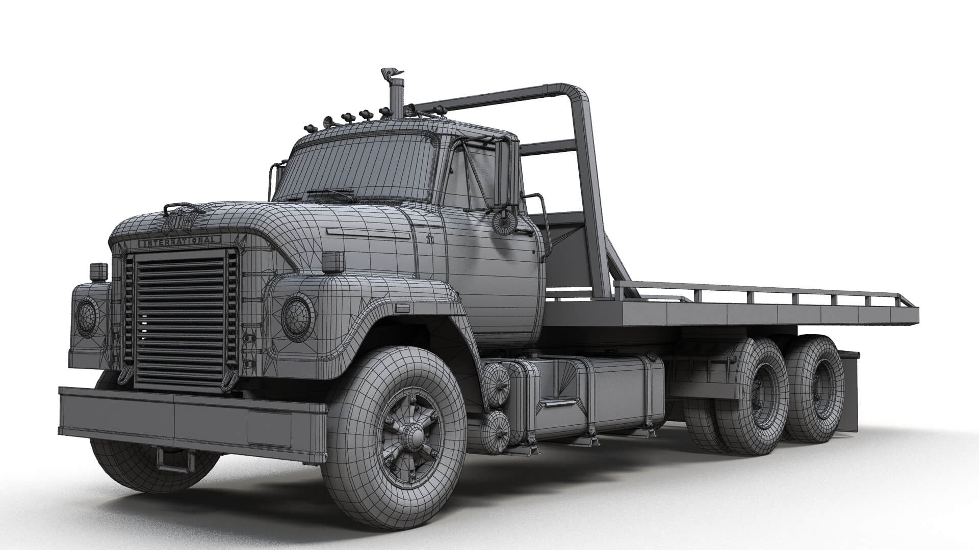 International Fleetstar Flatbed Truck - 3D Model by Veaceslav Condraciuc