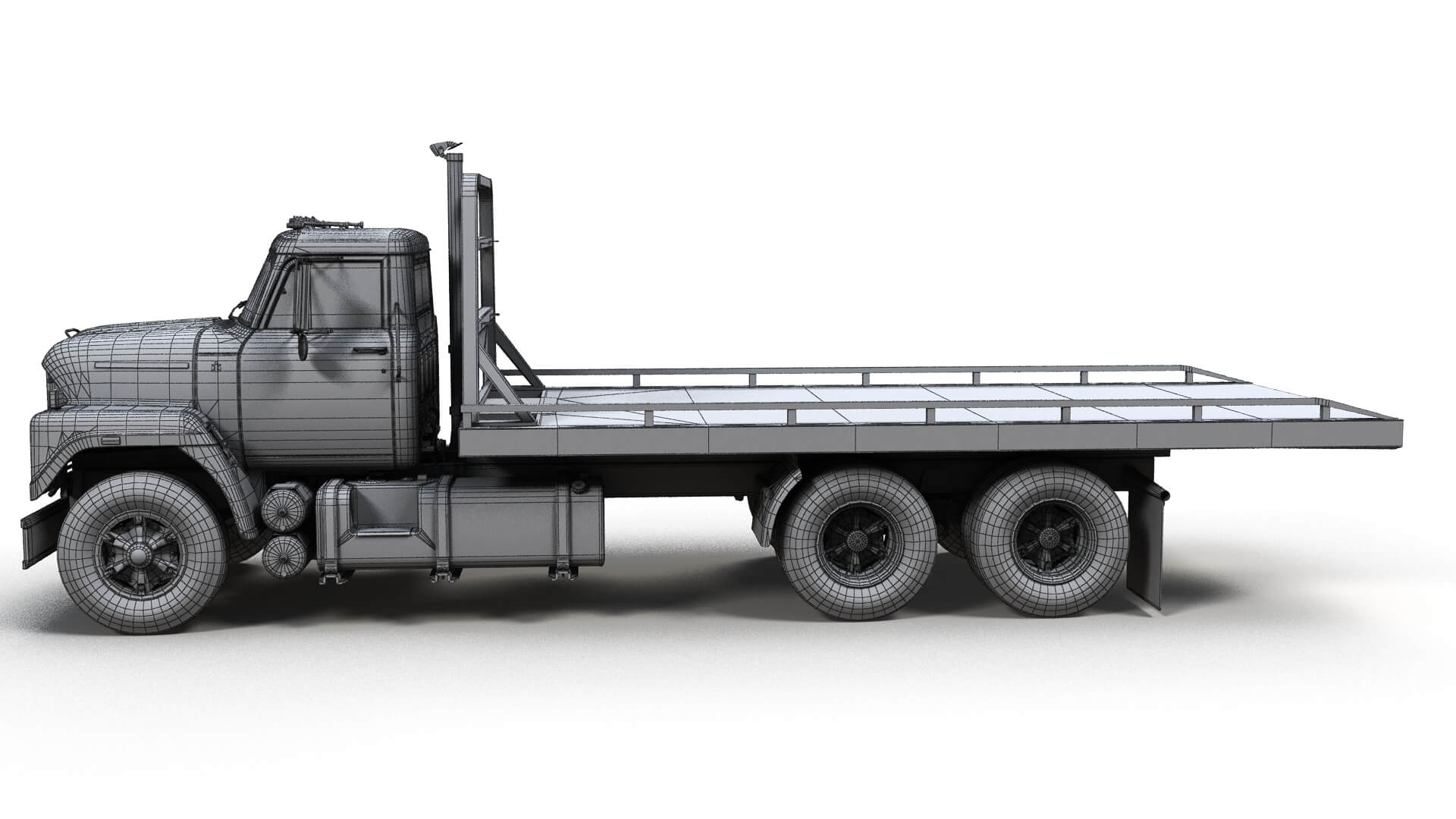 International Fleetstar Flatbed Truck - 3D Model by Veaceslav Condraciuc