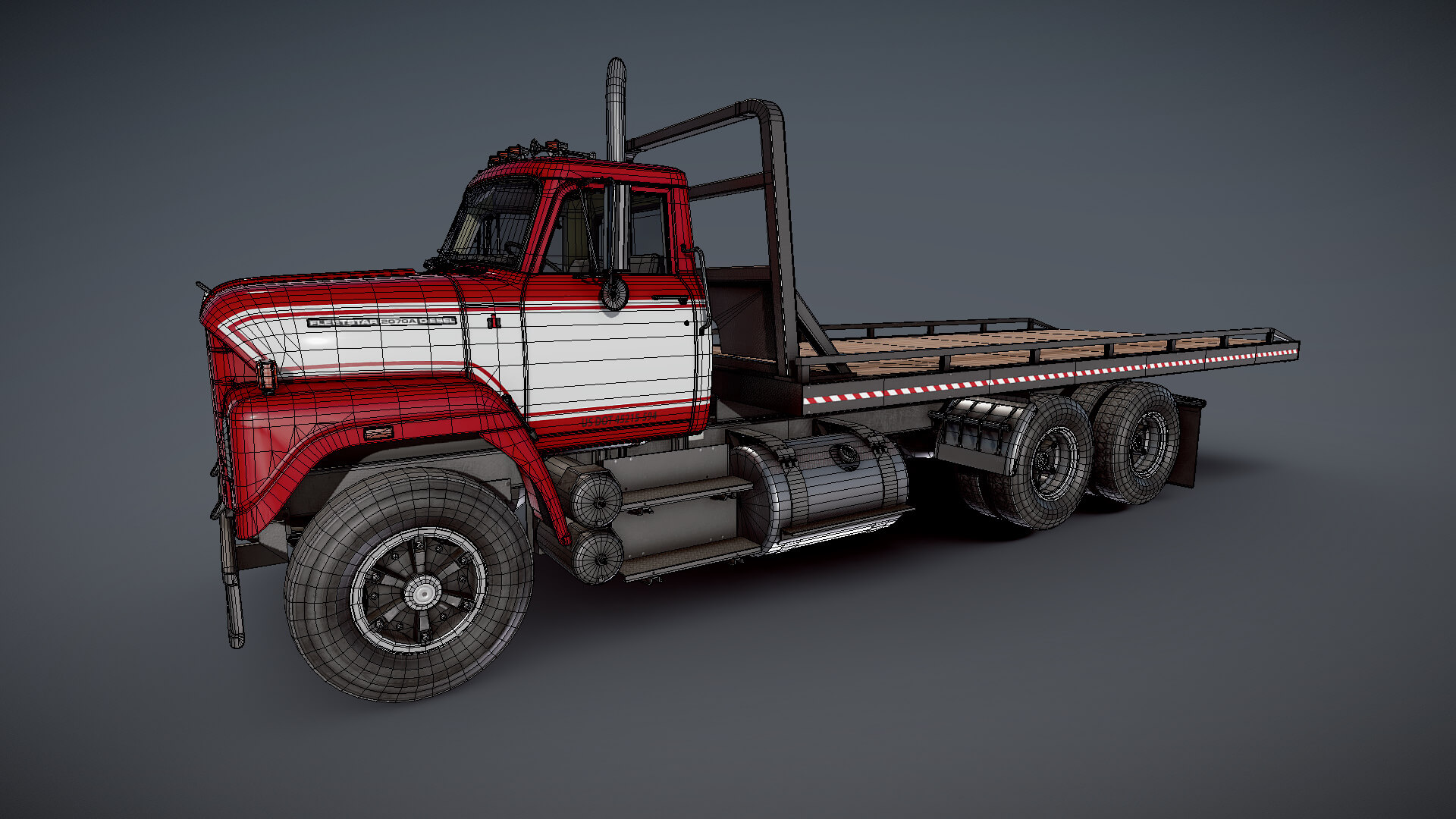International Fleetstar Flatbed Truck - 3D Model by Veaceslav Condraciuc