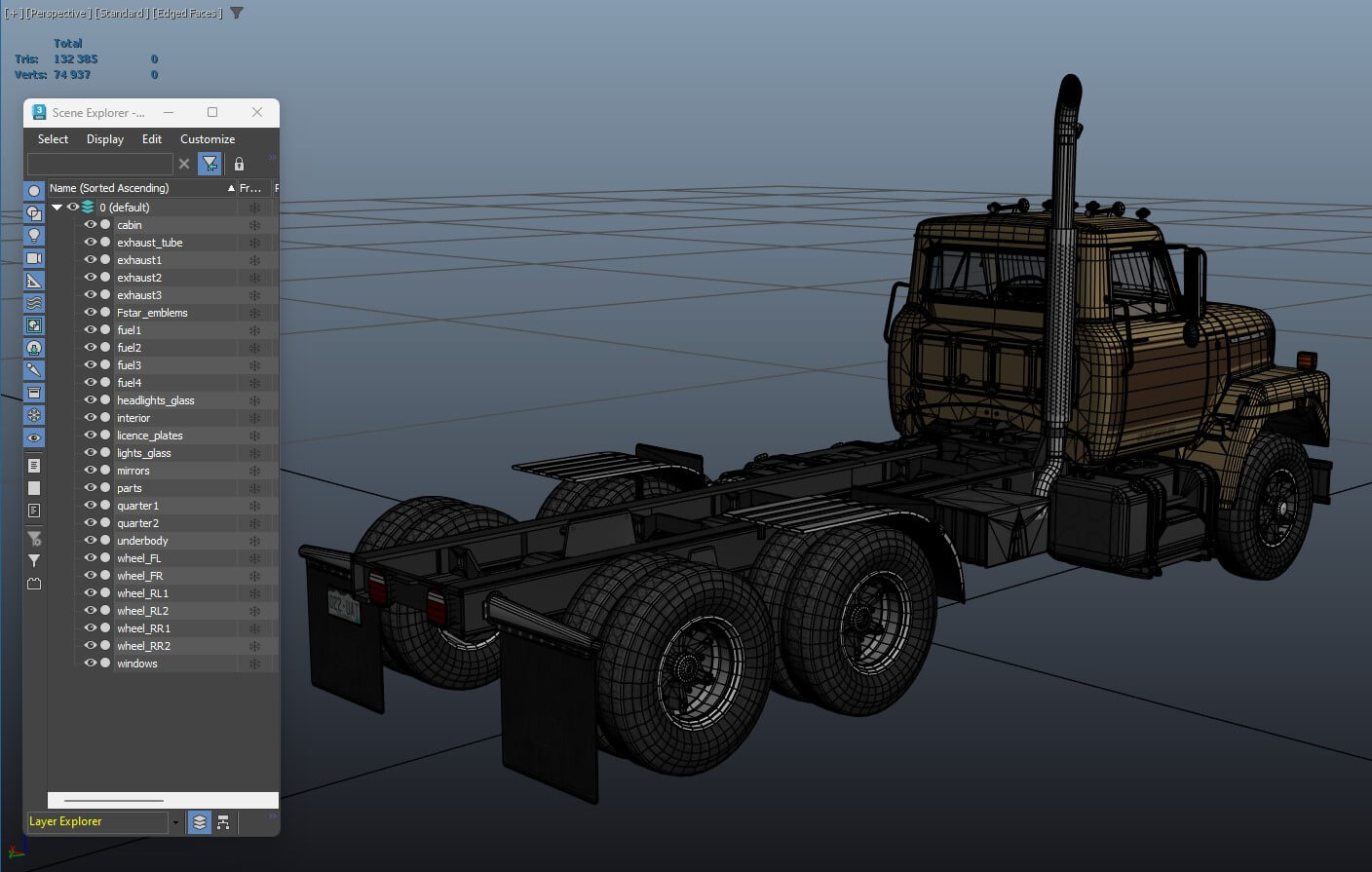 International Fleetstar Frame Truck - 3D Model by Veaceslav Condraciuc
