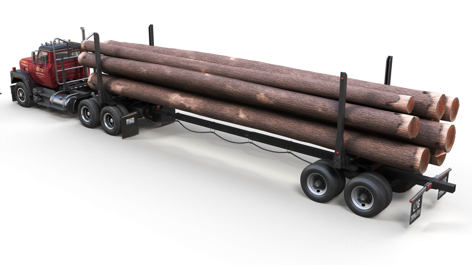 International Fleetstar Log Truck - 3D Model by Veaceslav Condraciuc