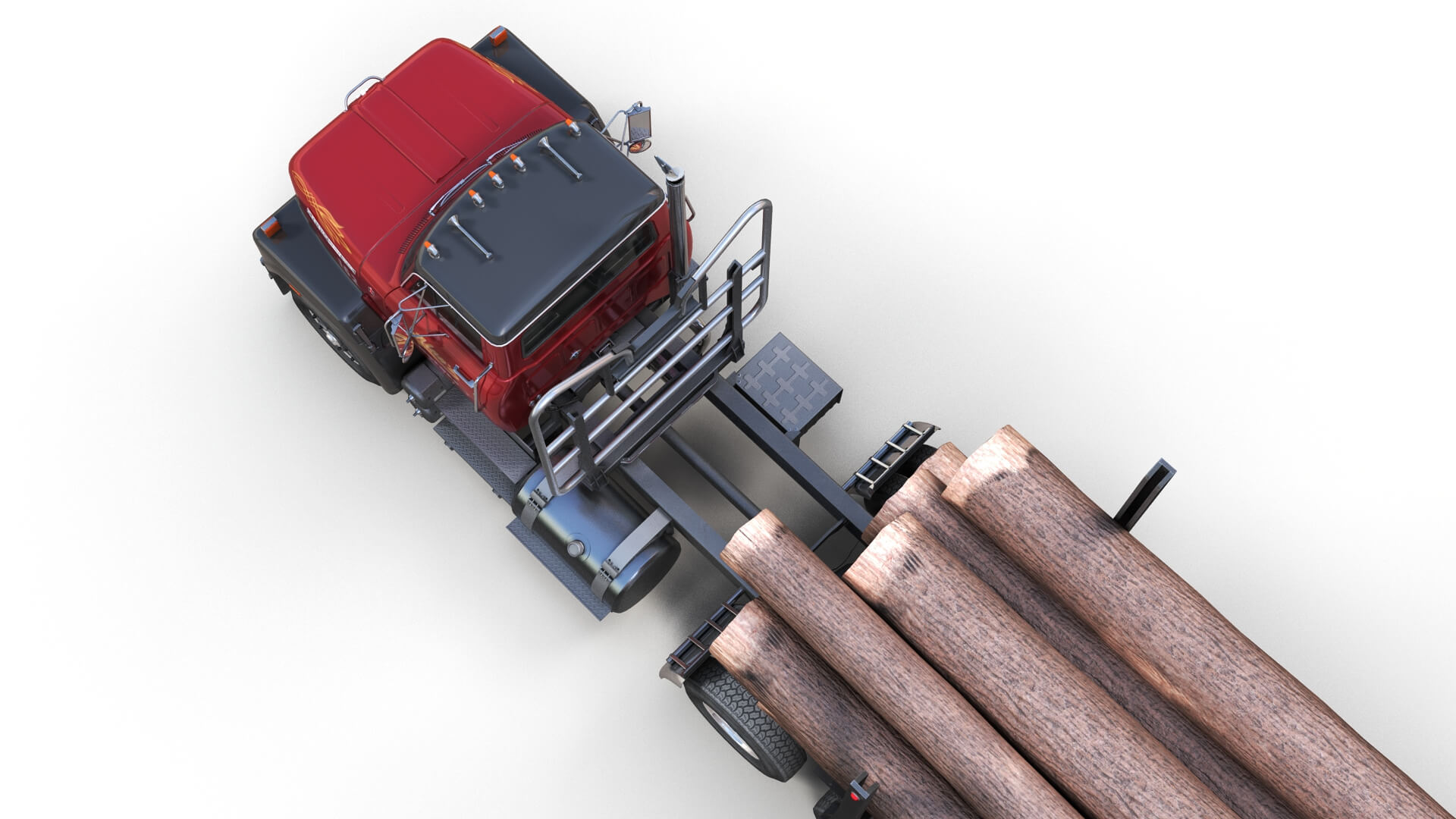International Fleetstar Log Truck - 3D Model by Veaceslav Condraciuc