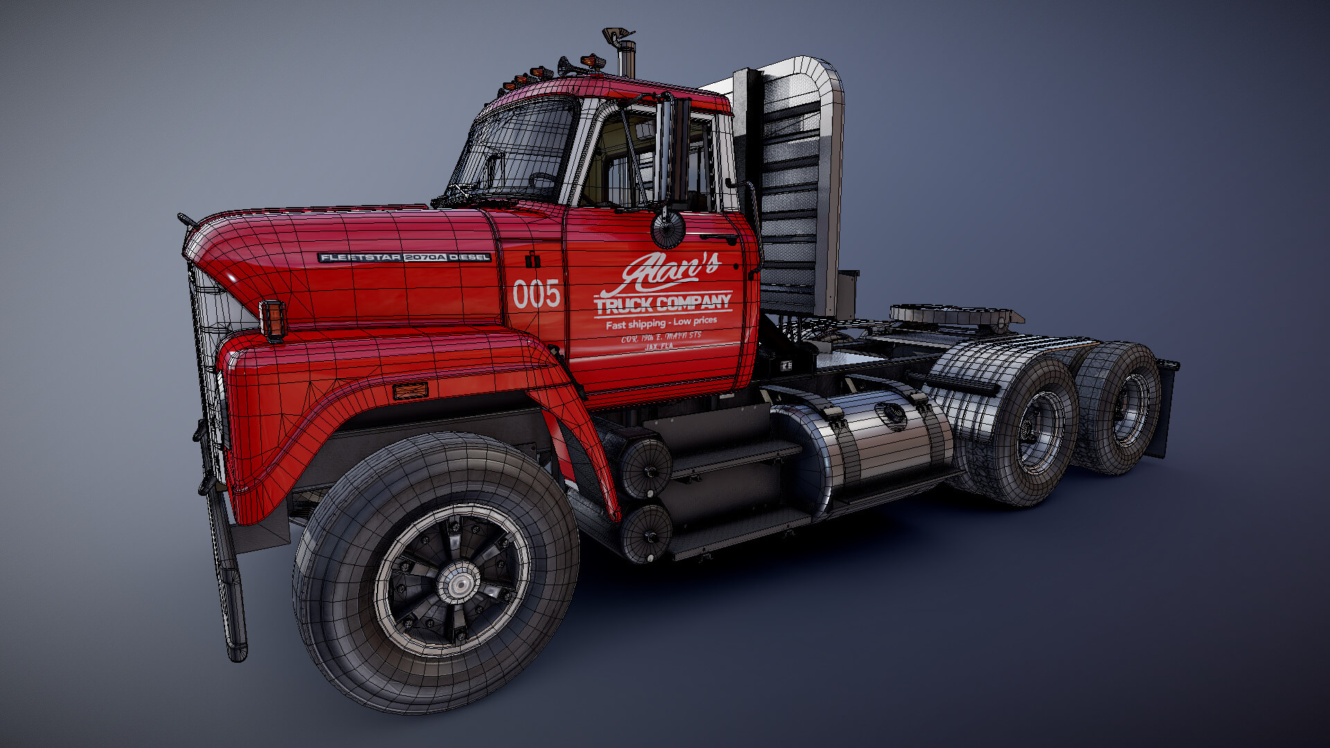 International Fleetstar Semitruck - 3D Model by Veaceslav Condraciuc