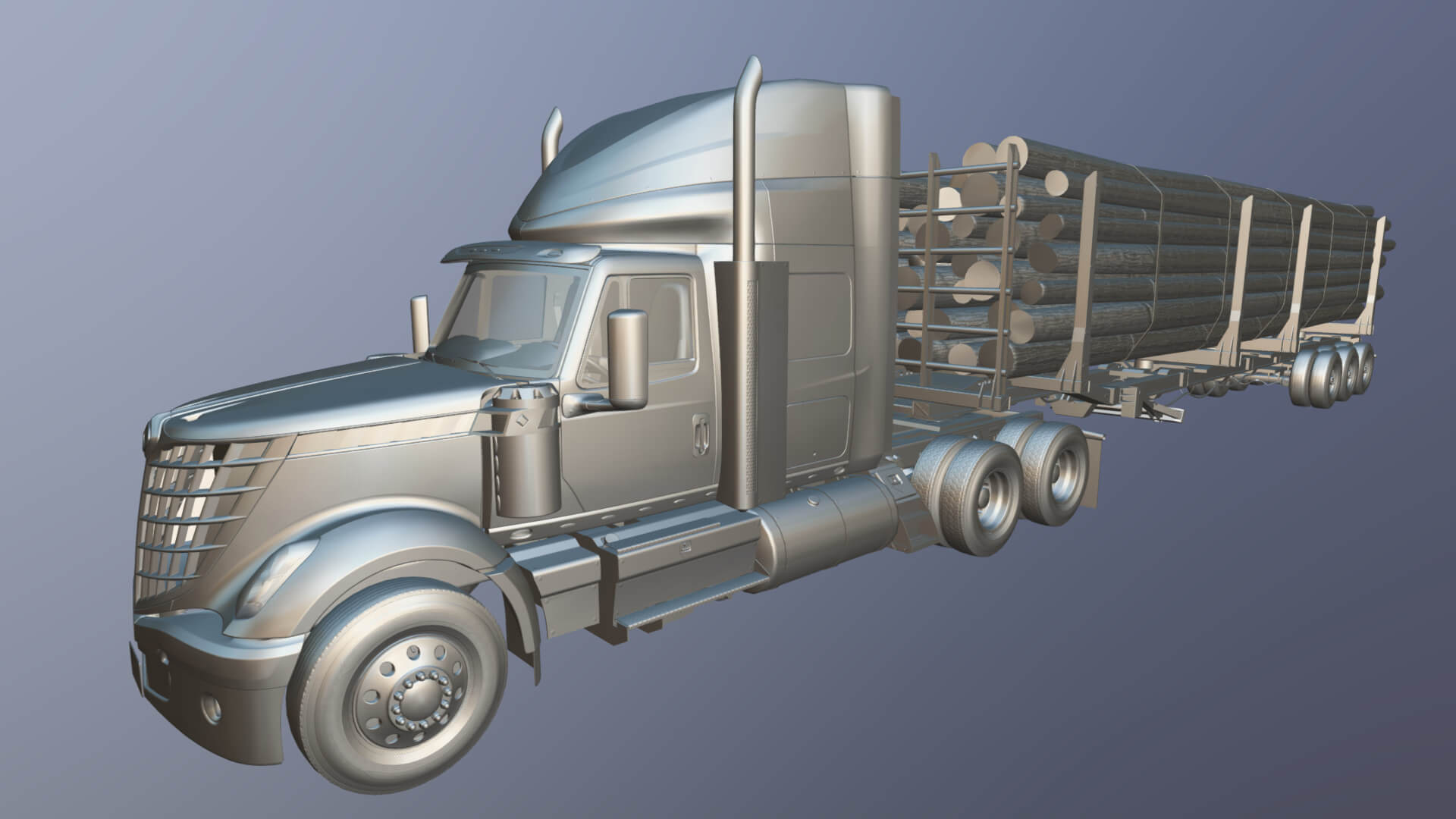 International Lonestar Logger Semitruck - 3D Model by Veaceslav Condraciuc