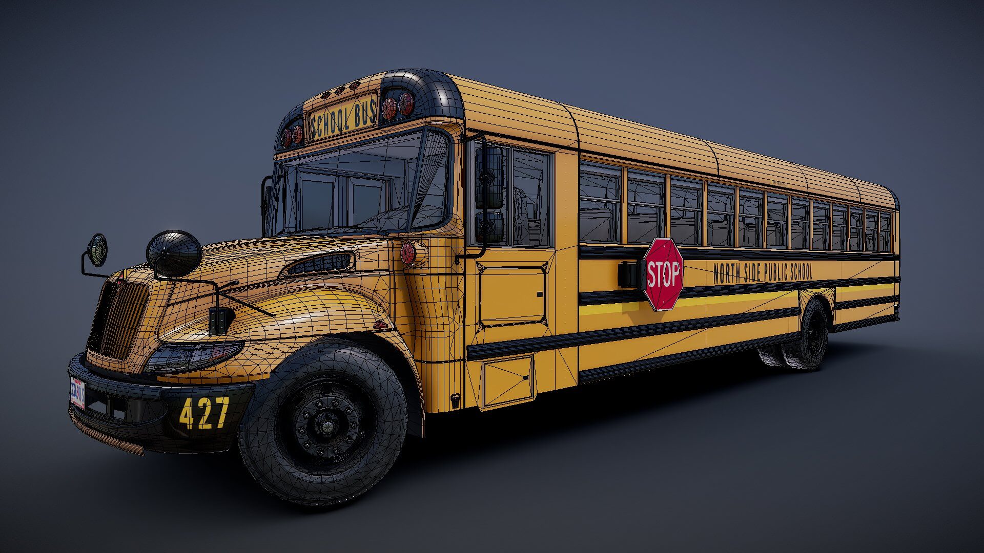 International School Bus - 3D Model by Veaceslav Condraciuc