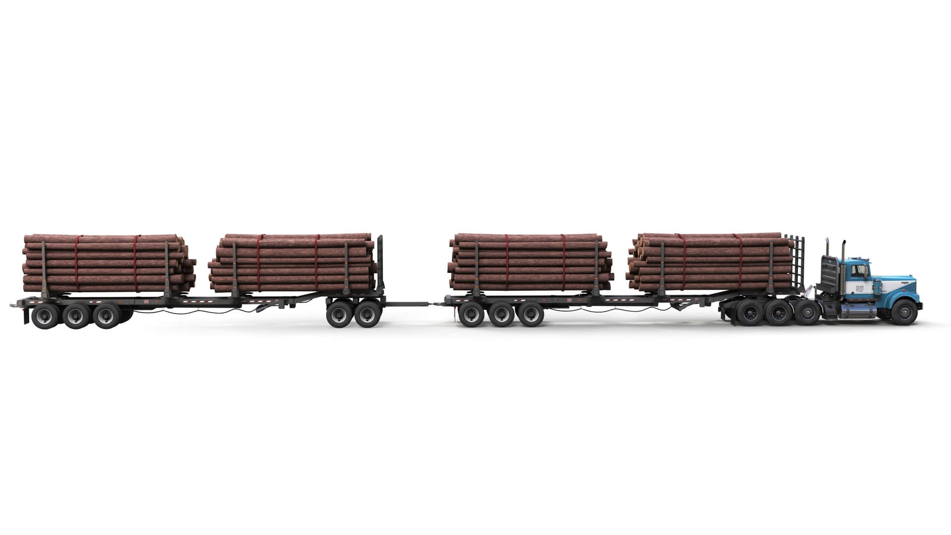 Kenworth Super Train Log Truck - 3D Model by Veaceslav Condraciuc