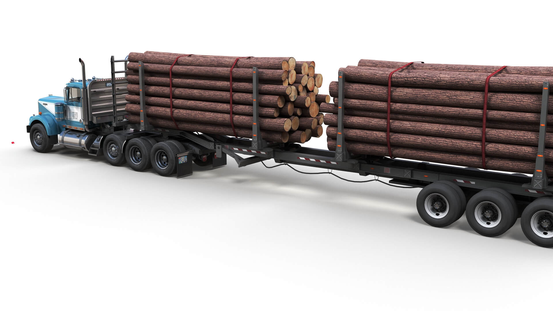 Kenworth Super Train Log Truck - 3D Model by Veaceslav Condraciuc