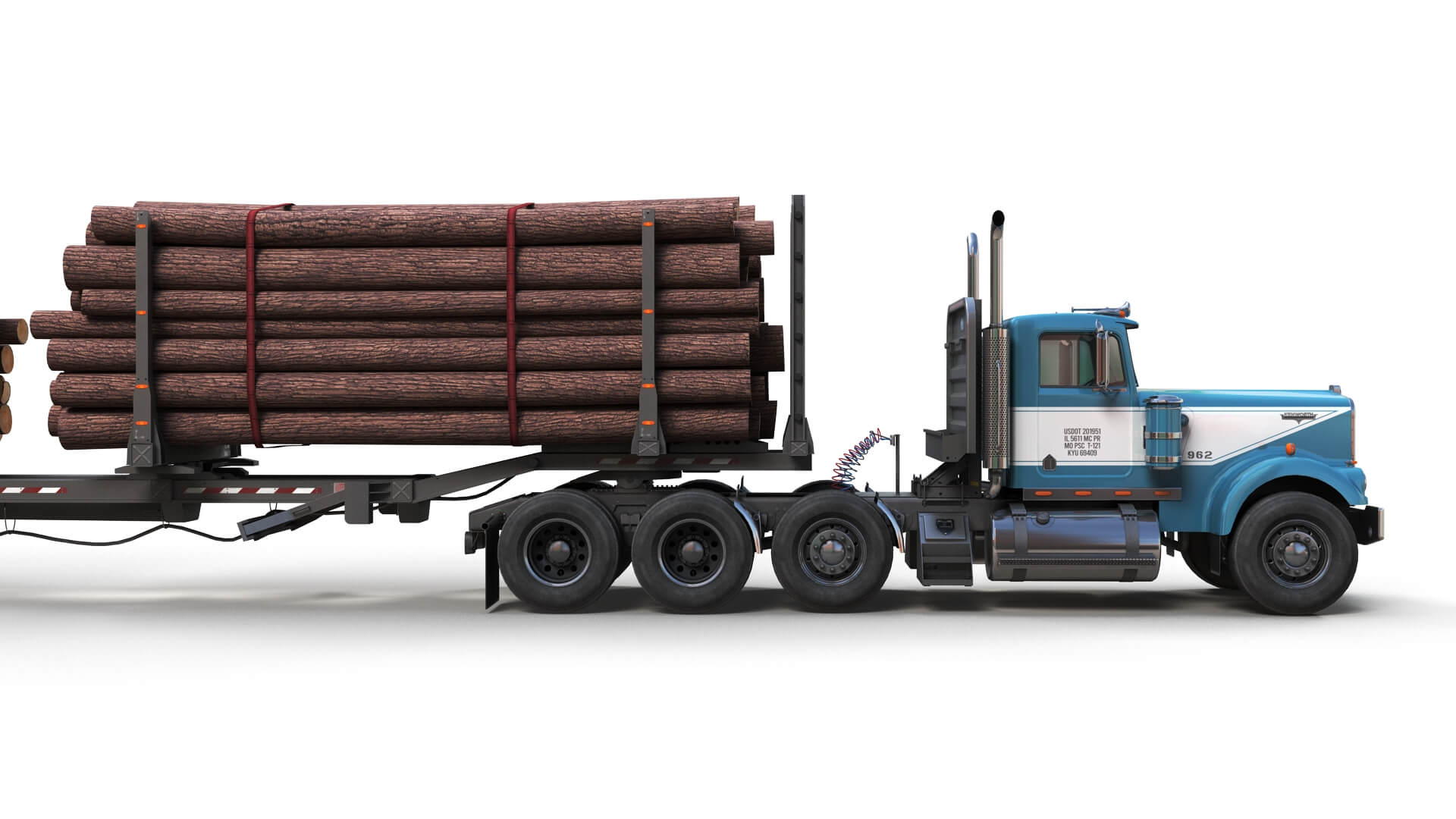 Kenworth Super Train Log Truck - 3D Model by Veaceslav Condraciuc