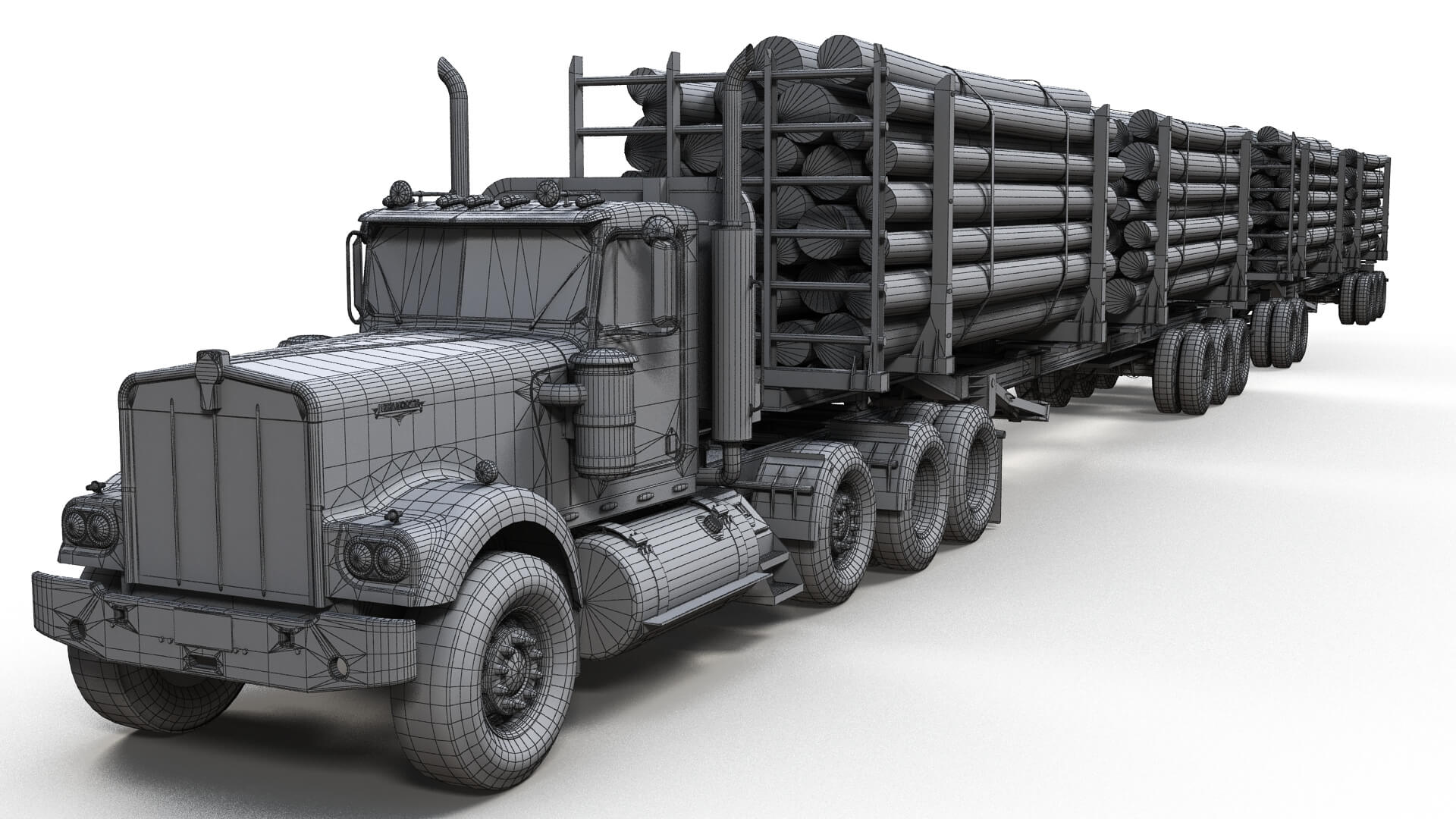 Kenworth Super Train Log Truck - 3D Model by Veaceslav Condraciuc