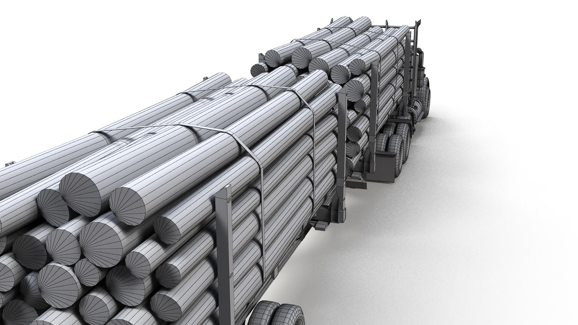 Kenworth Super Train Log Truck - 3D Model by Veaceslav Condraciuc