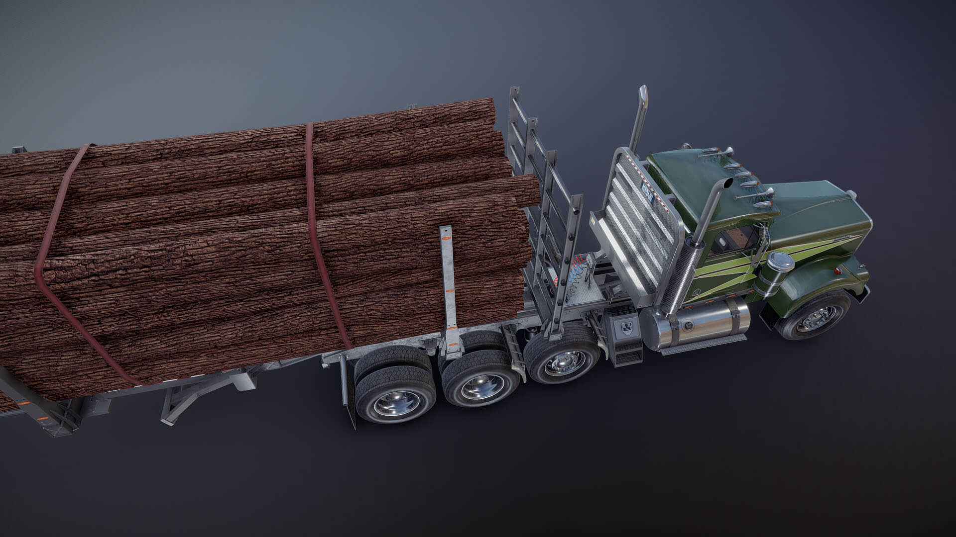 Kenworth Super Train Log Truck - 3D Model by Veaceslav Condraciuc