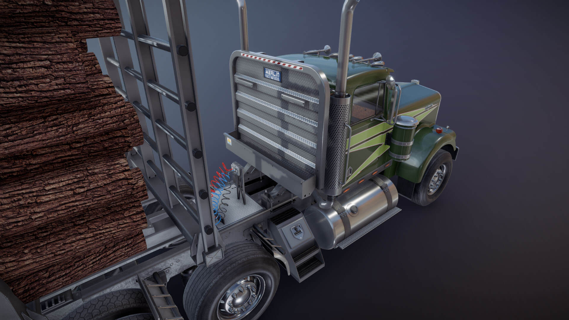Kenworth Super Train Log Truck - 3D Model by Veaceslav Condraciuc