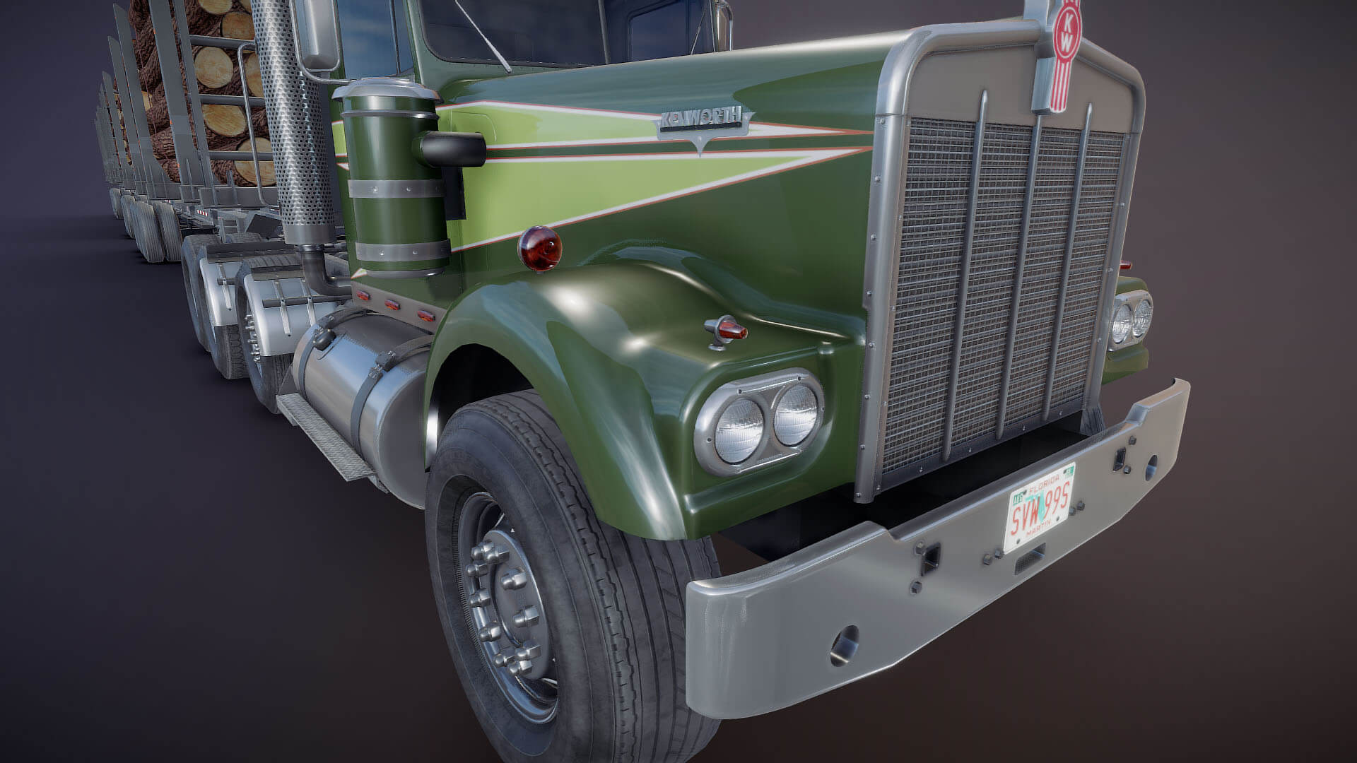 Kenworth Super Train Log Truck - 3D Model by Veaceslav Condraciuc