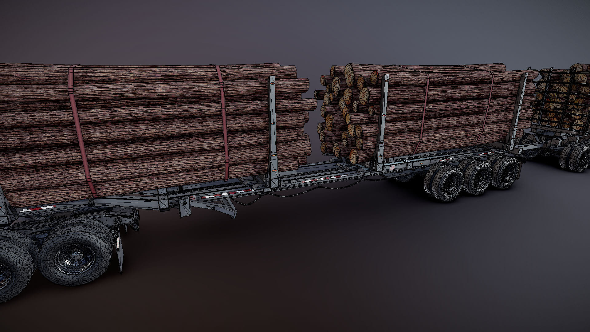 Kenworth Super Train Log Truck - 3D Model by Veaceslav Condraciuc