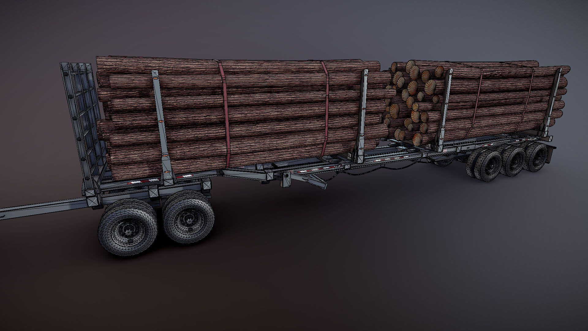 Kenworth Super Train Log Truck - 3D Model by Veaceslav Condraciuc
