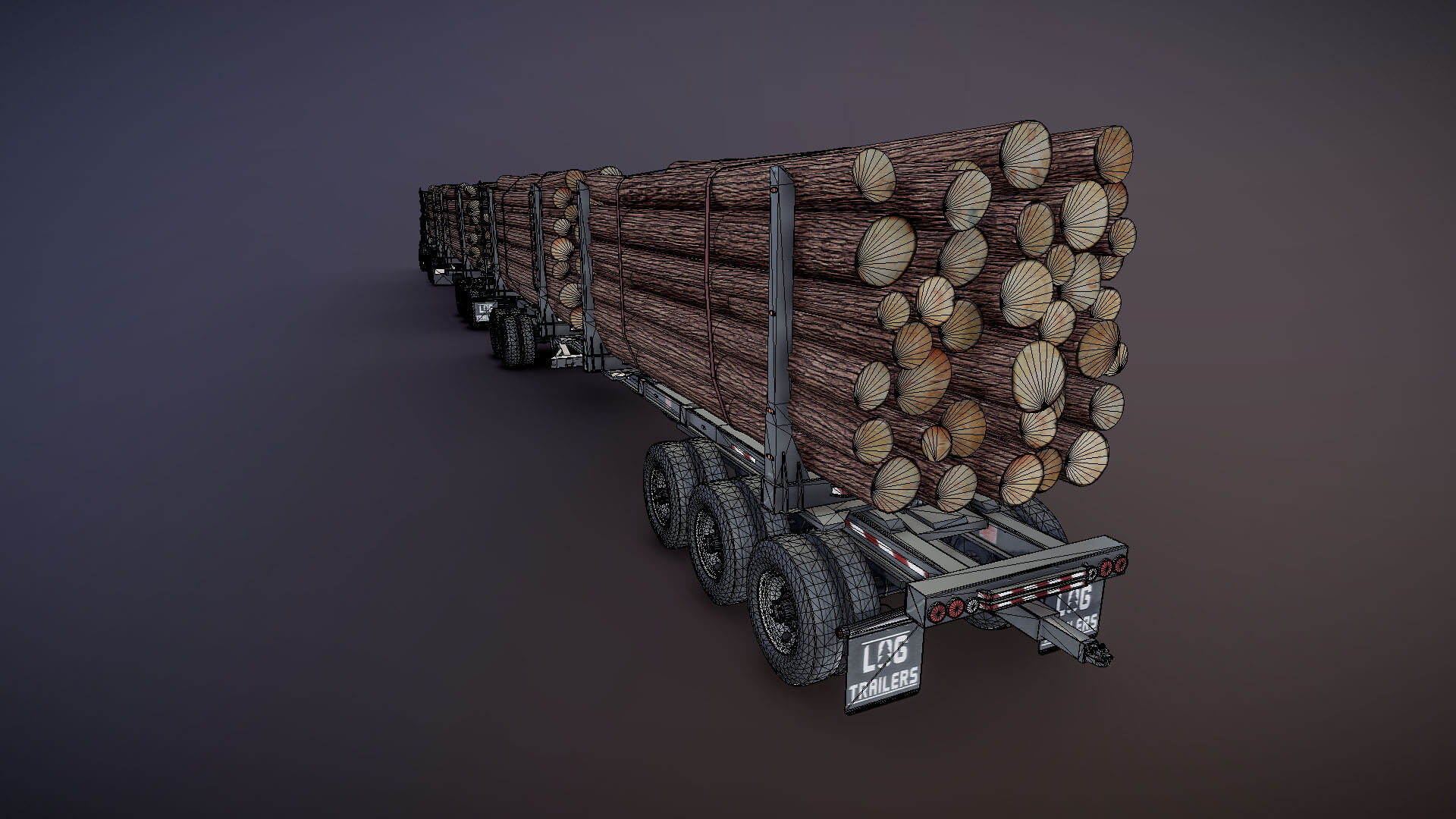 Kenworth Super Train Log Truck - 3D Model by Veaceslav Condraciuc