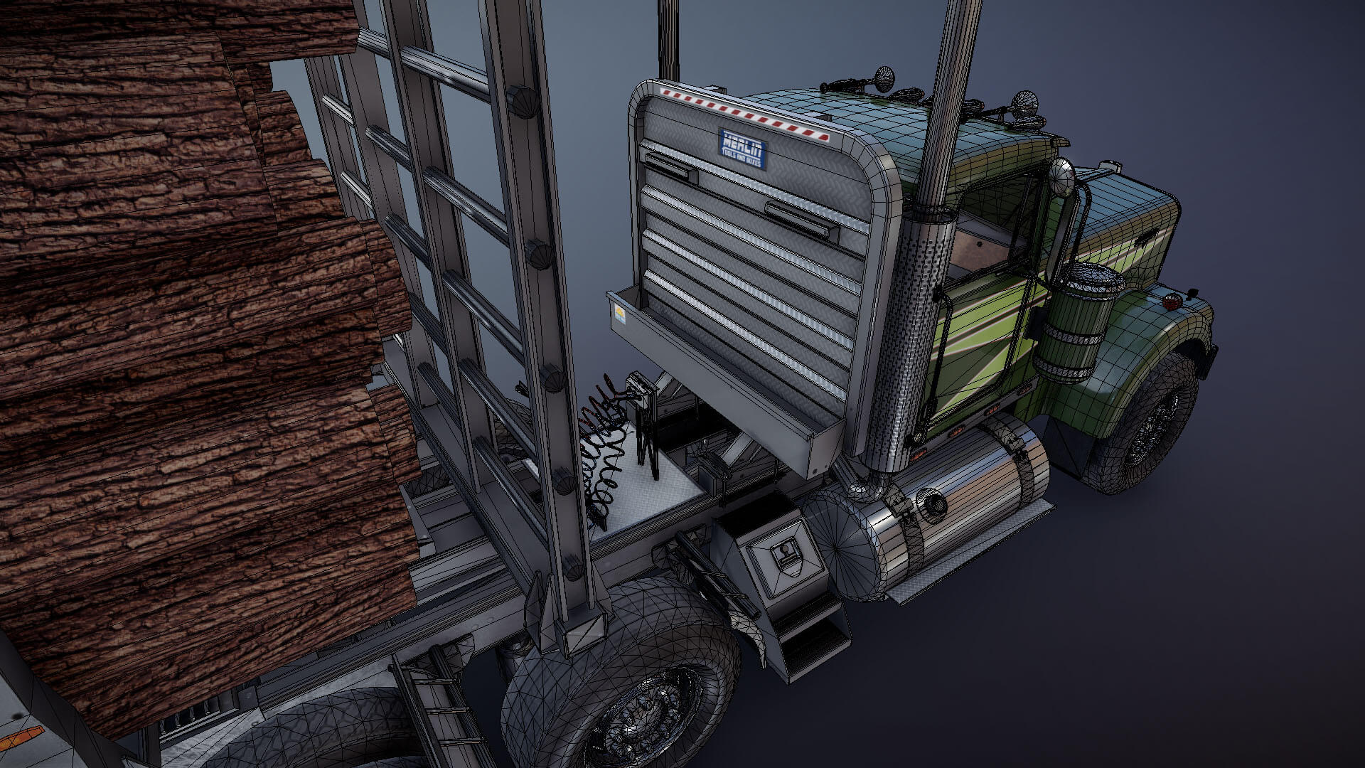 Kenworth Super Train Log Truck - 3D Model by Veaceslav Condraciuc