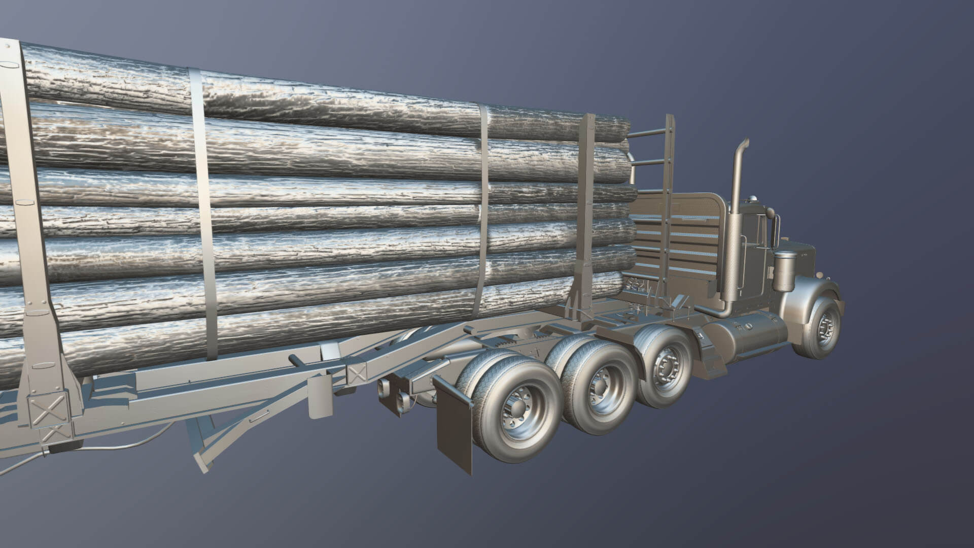 Kenworth Super Train Log Truck - 3D Model by Veaceslav Condraciuc