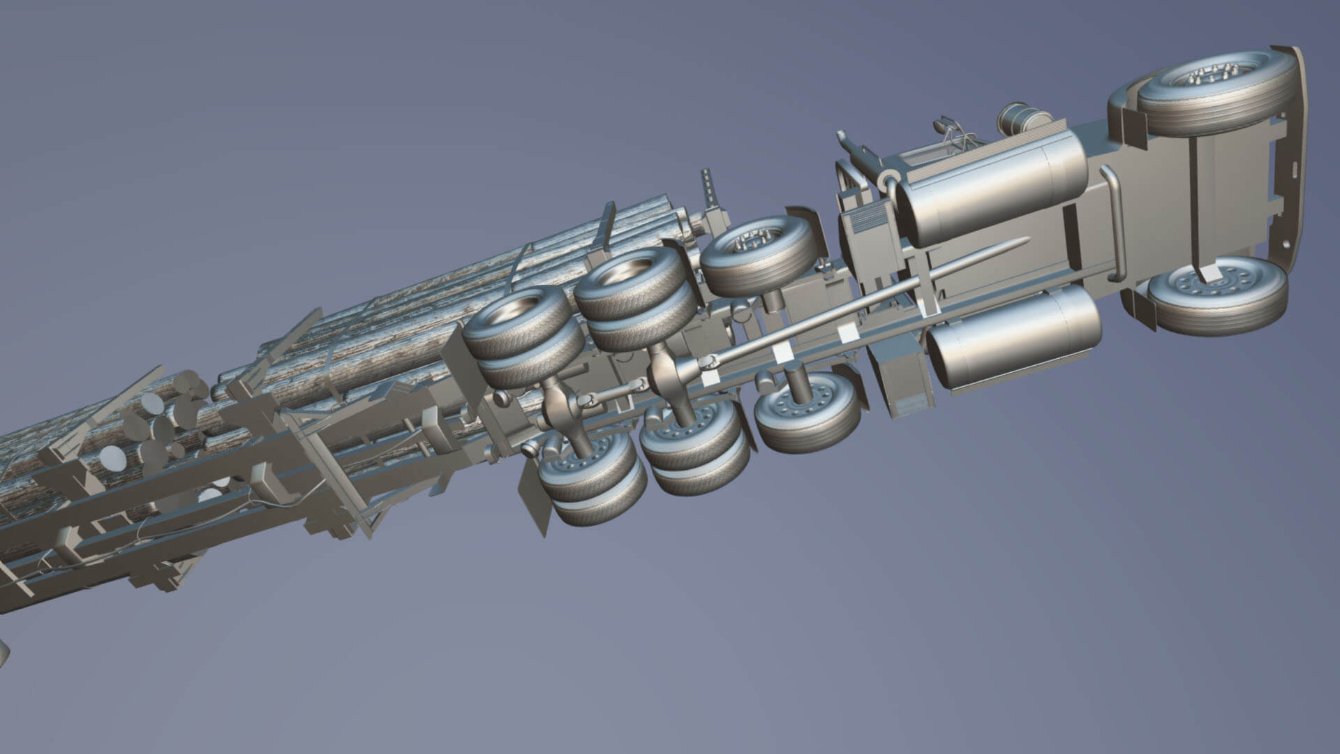 Kenworth Super Train Log Truck - 3D Model by Veaceslav Condraciuc