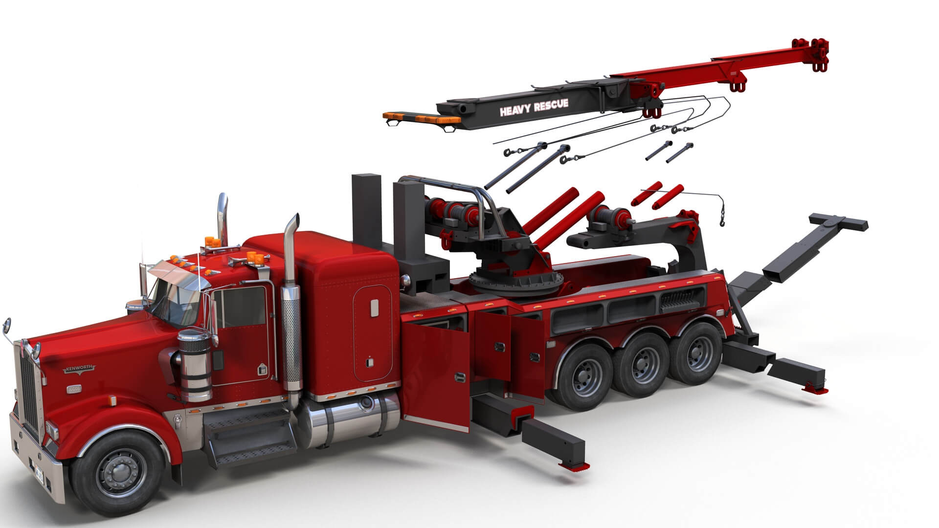 Kenworth W900 Wrecker Truck - 3D Model by Veaceslav Condraciuc