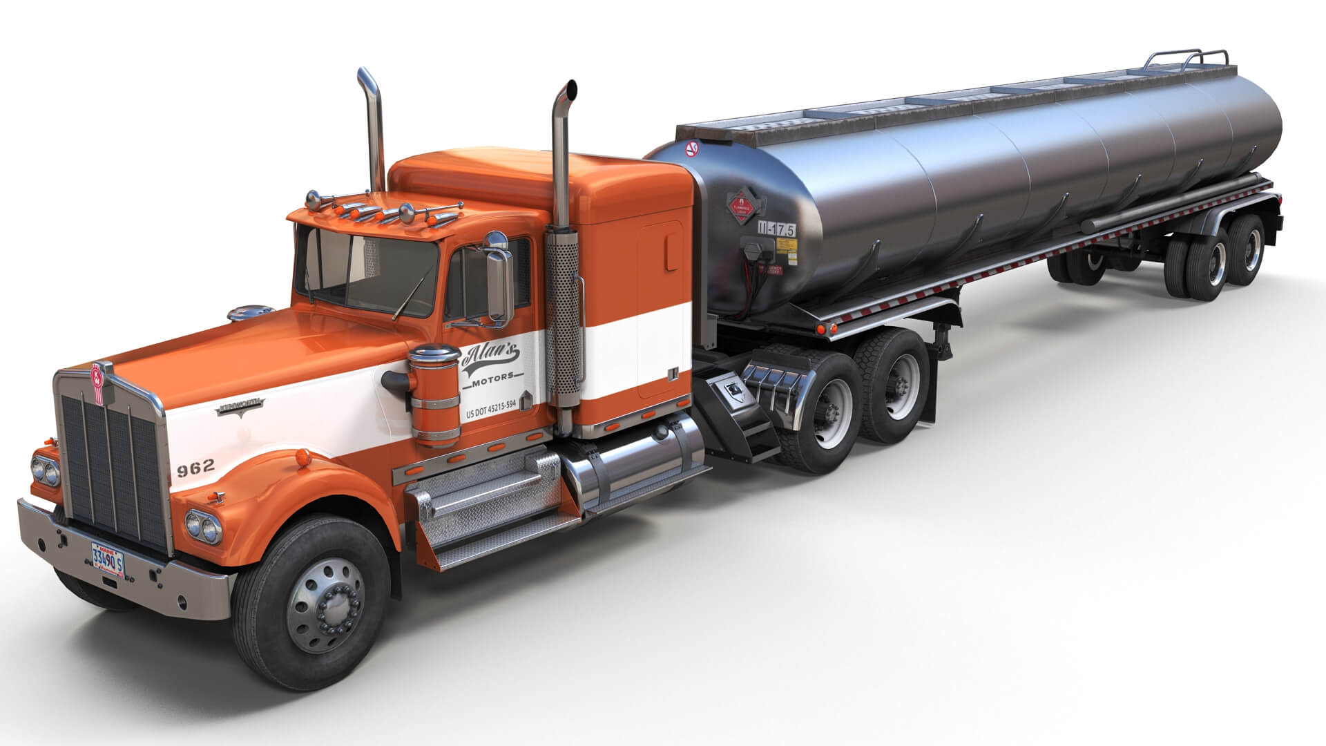 Kenworth W900A Fuel Tanker - 3D Model by Veaceslav Condraciuc