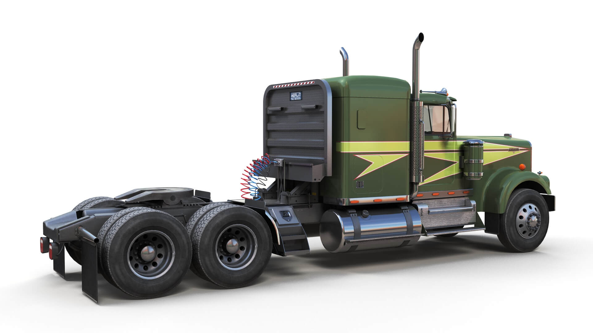 Kenworth W900A Sleeper Semitruck - 3D Model by Veaceslav Condraciuc