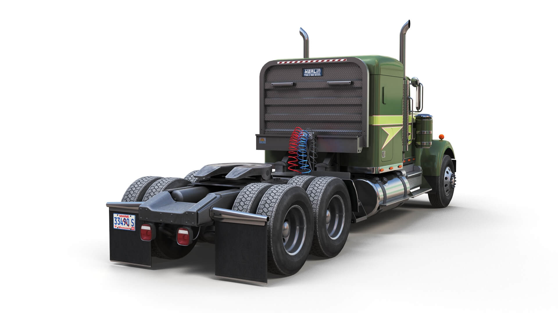 Kenworth W900A Sleeper Semitruck - 3D Model by Veaceslav Condraciuc