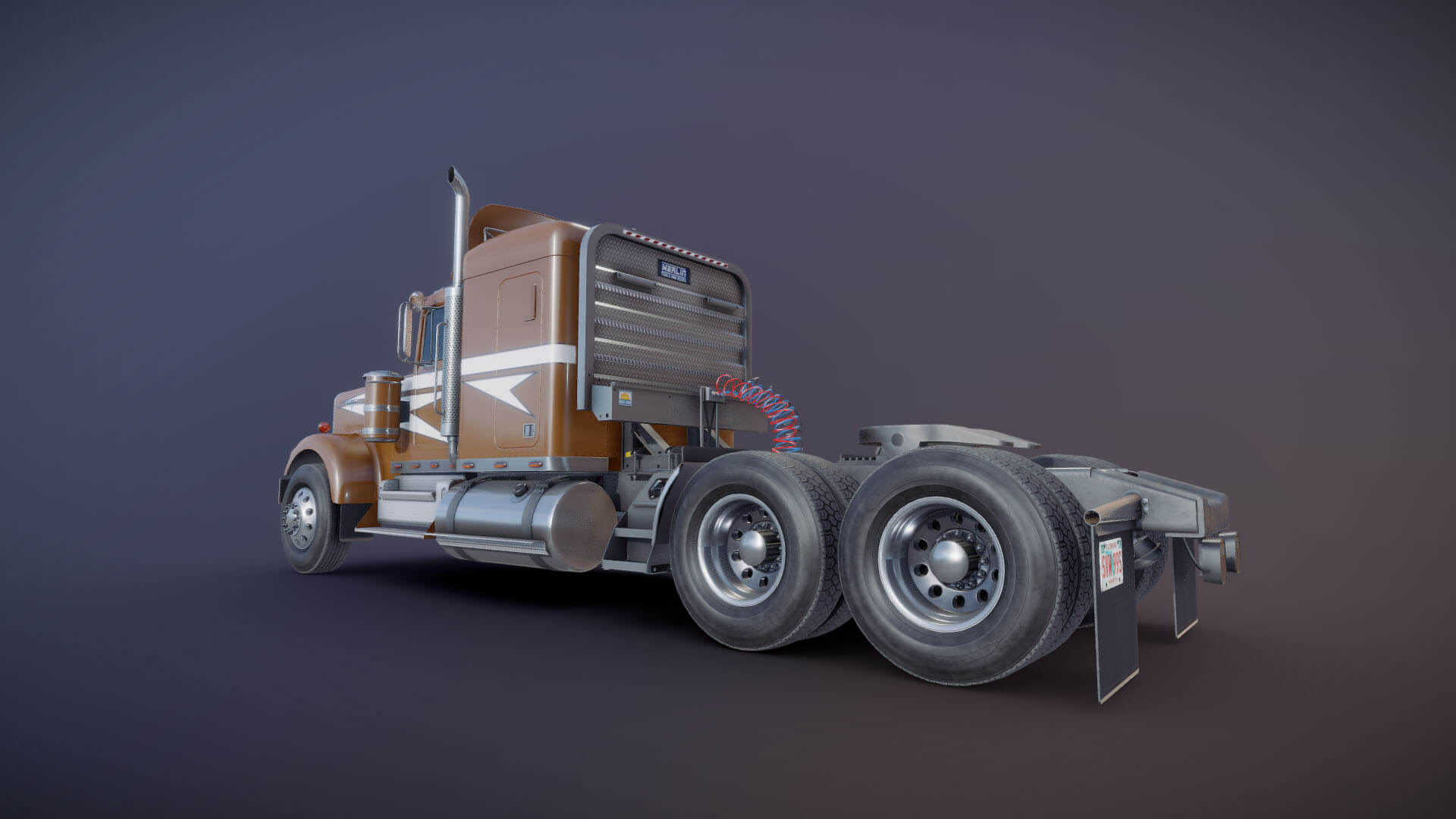Kenworth W900A Sleeper Semitruck - 3D Model by Veaceslav Condraciuc