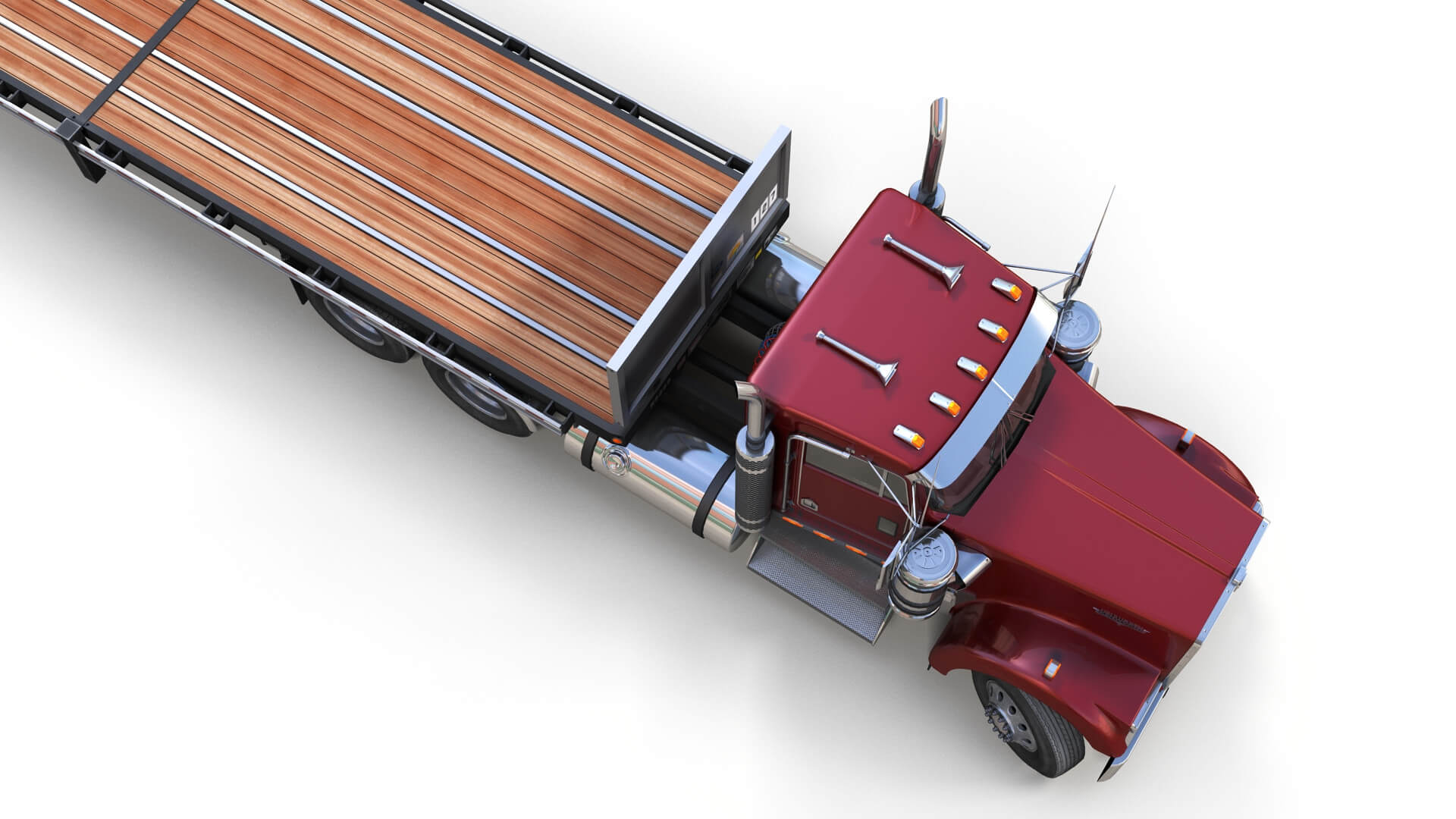 18 Wheeler Flatbed Side View