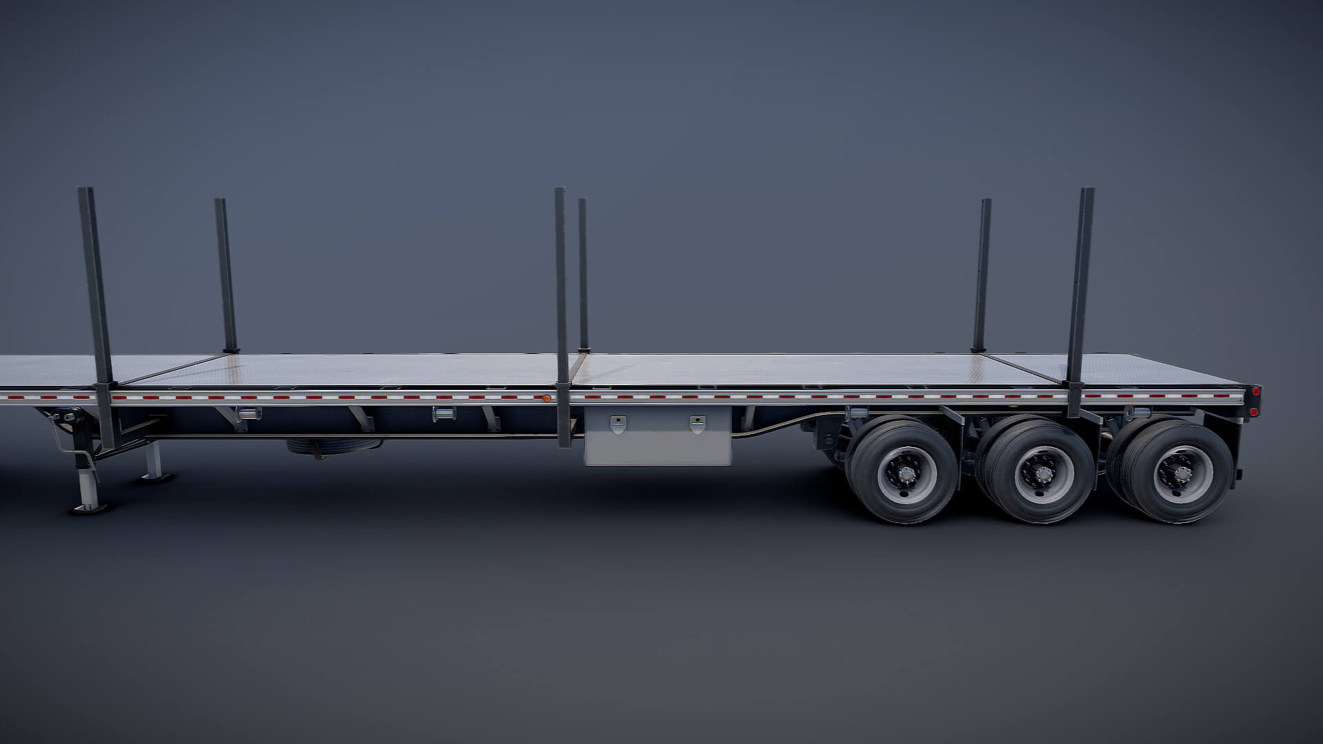 Kenworth W900L Flatbed Trailer - 3D Model by Veaceslav Condraciuc