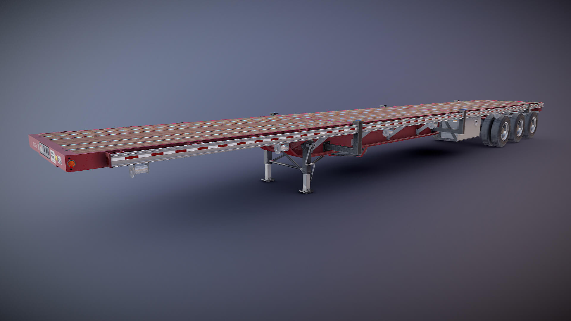Kenworth W900L Flatbed Trailer - 3D Model by Veaceslav Condraciuc