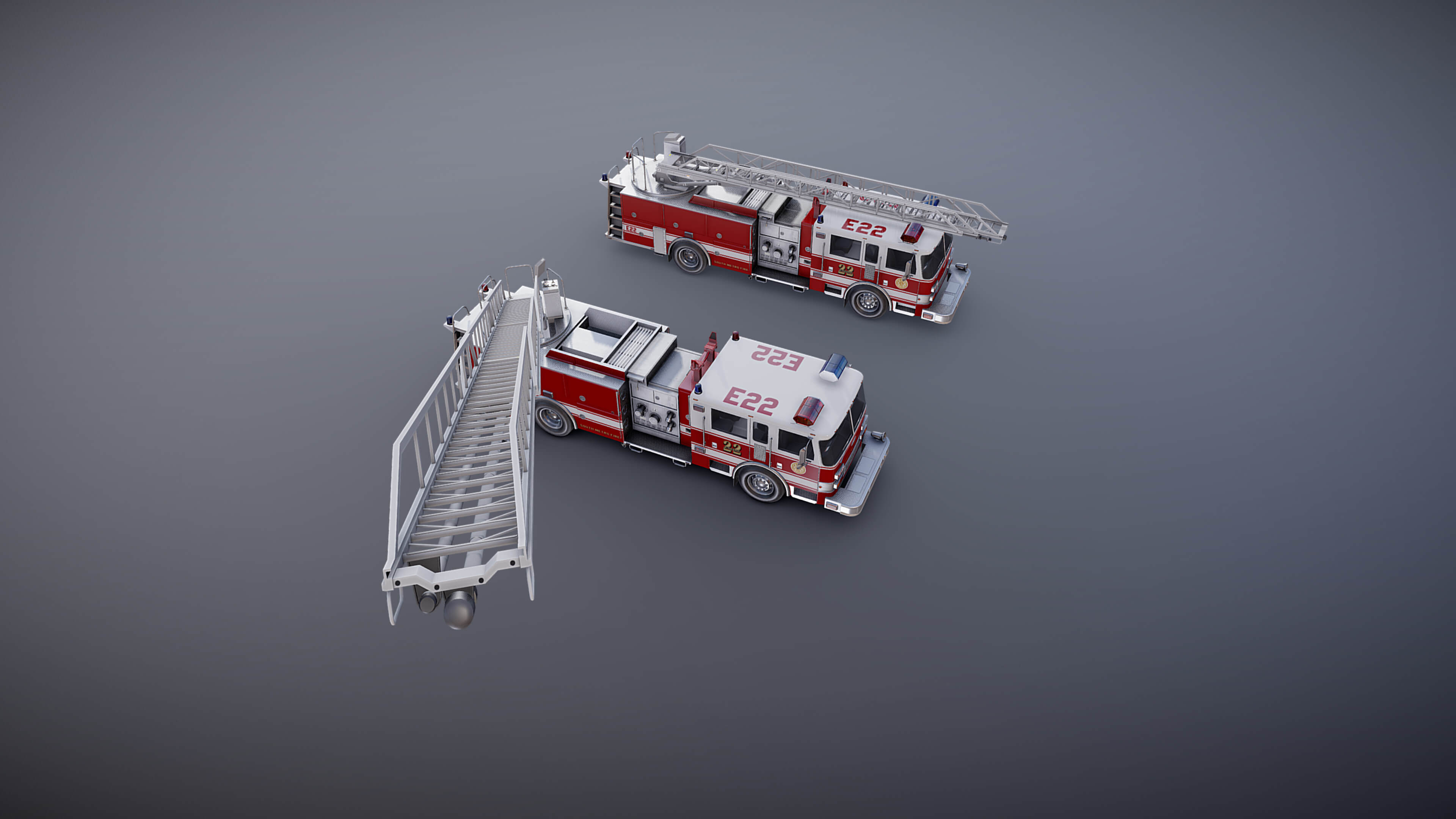 Ladder Truck - 3D Model by Veaceslav Condraciuc