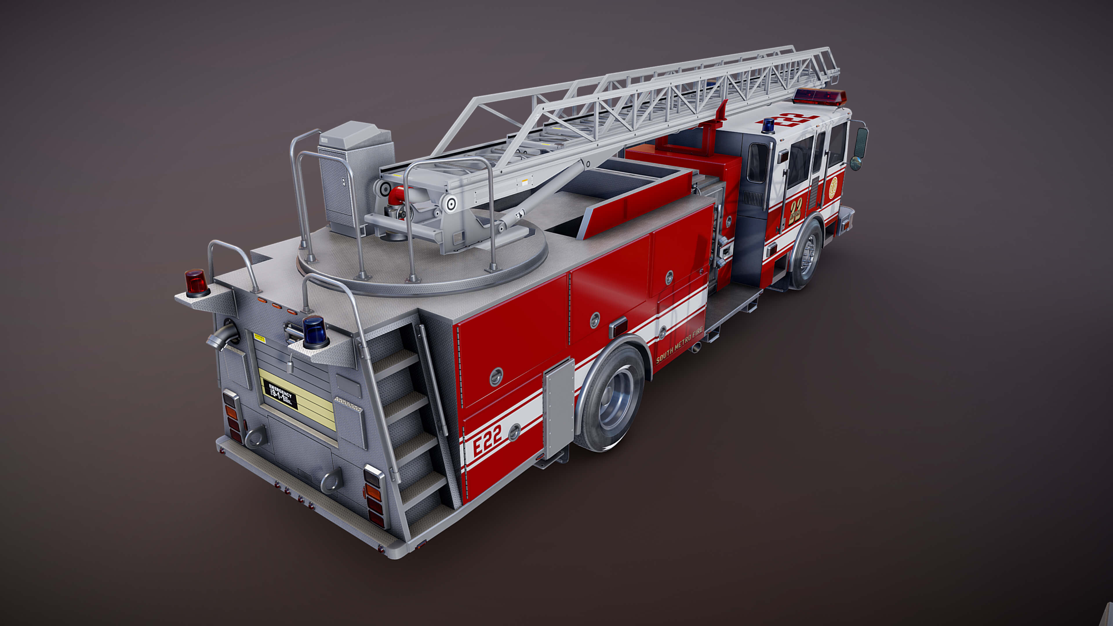 Ladder Truck - 3D Model by Veaceslav Condraciuc