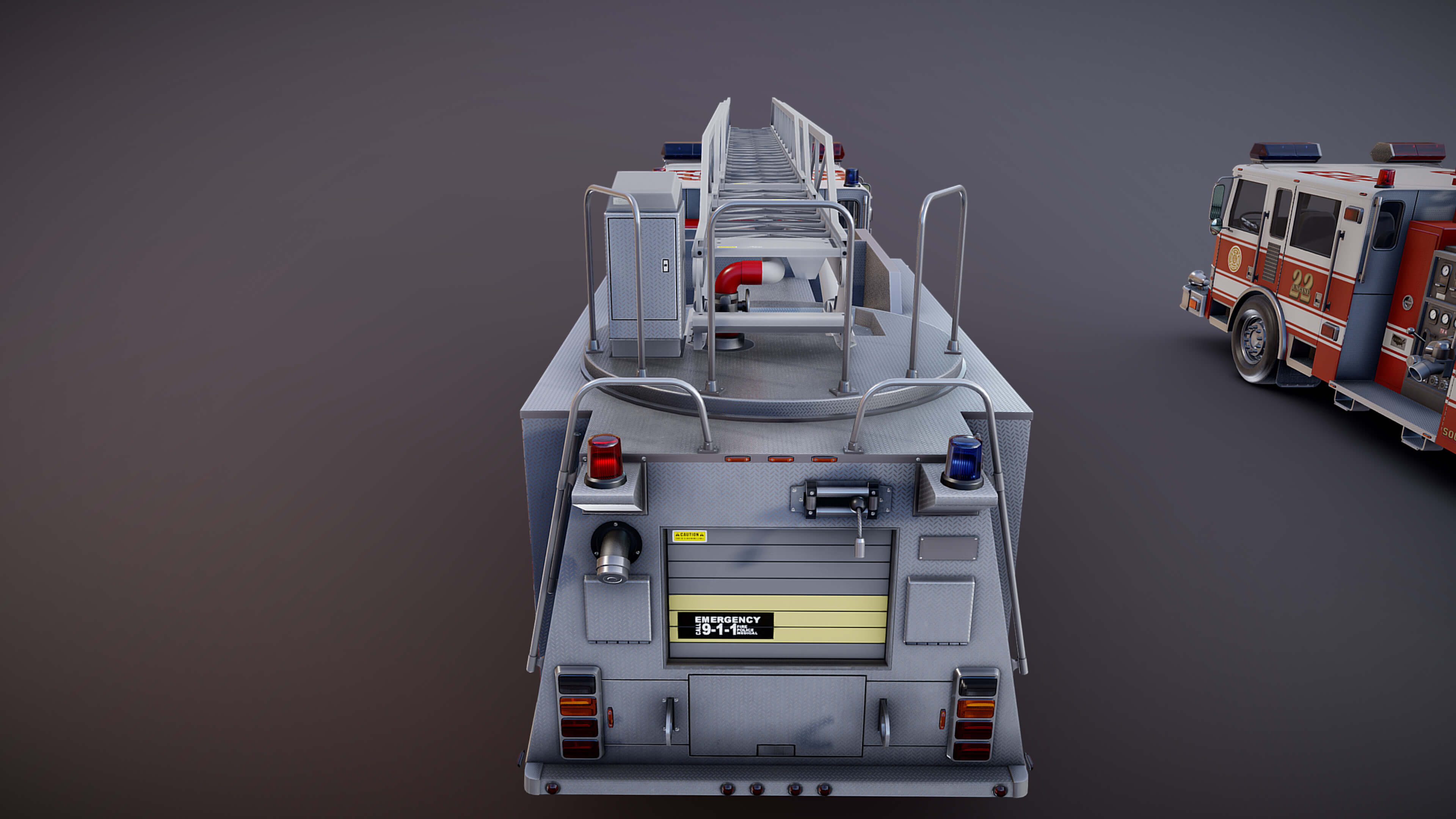 Ladder Truck - 3D Model by Veaceslav Condraciuc