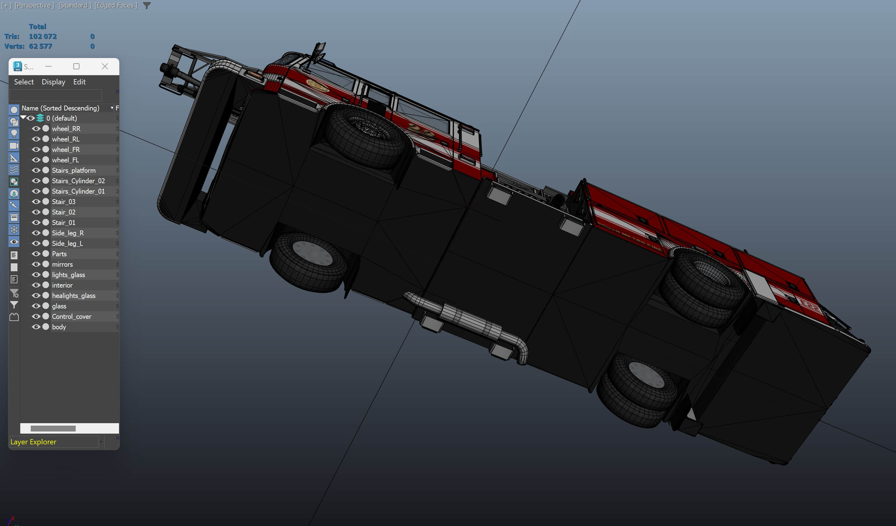 Ladder Truck - 3D Model by Veaceslav Condraciuc