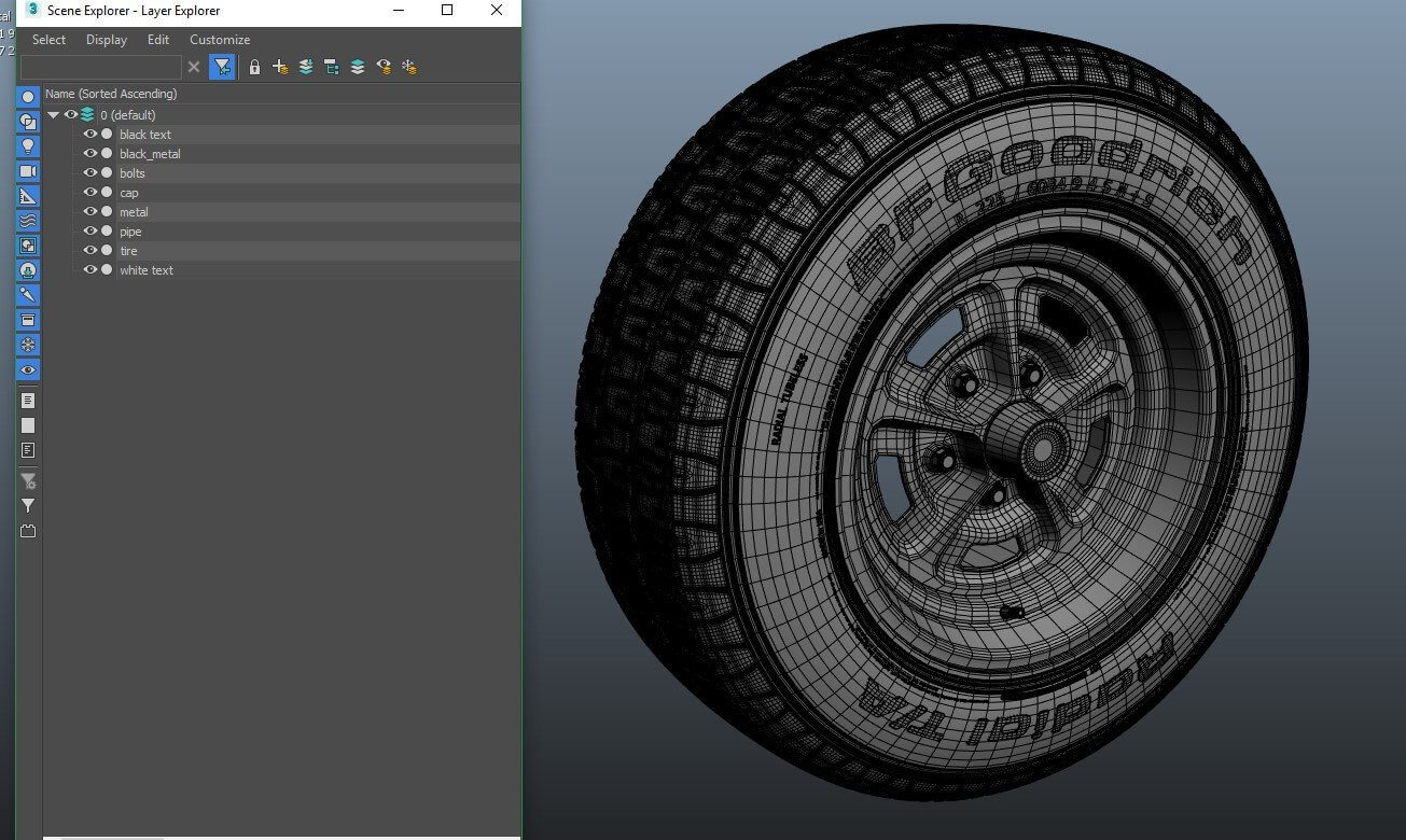 Muscle Car Wheel - 3D Model by Veaceslav Condraciuc