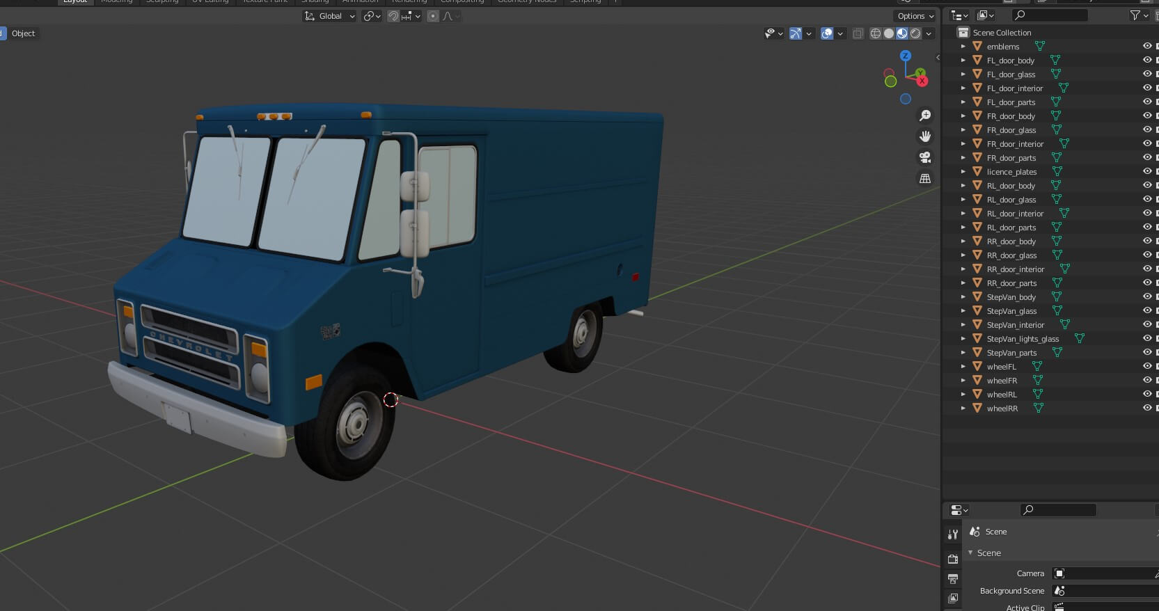 Vintage Panel Van - 3D Model by Veaceslav Condraciuc