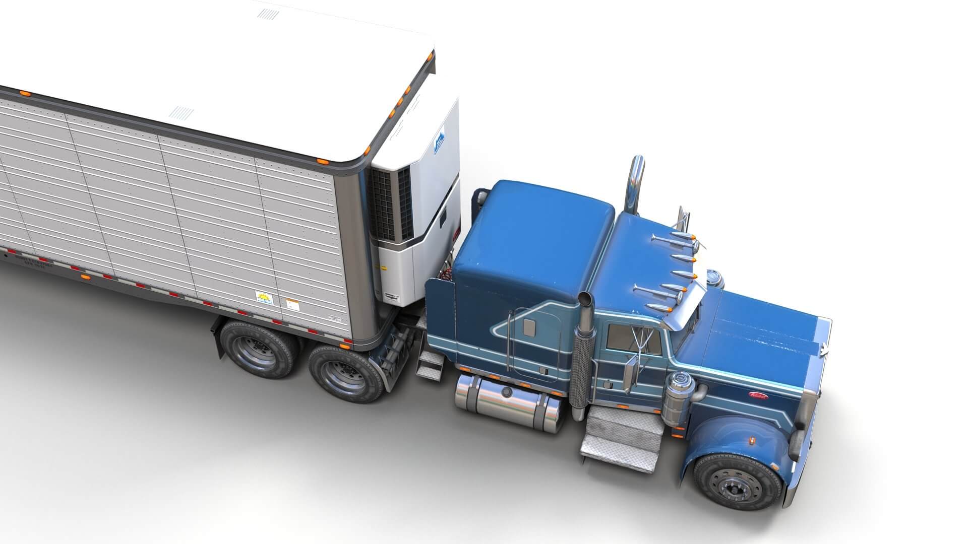 Peterbilt 359 Refrigerated Van Trailer - 3D Model by Veaceslav Condraciuc