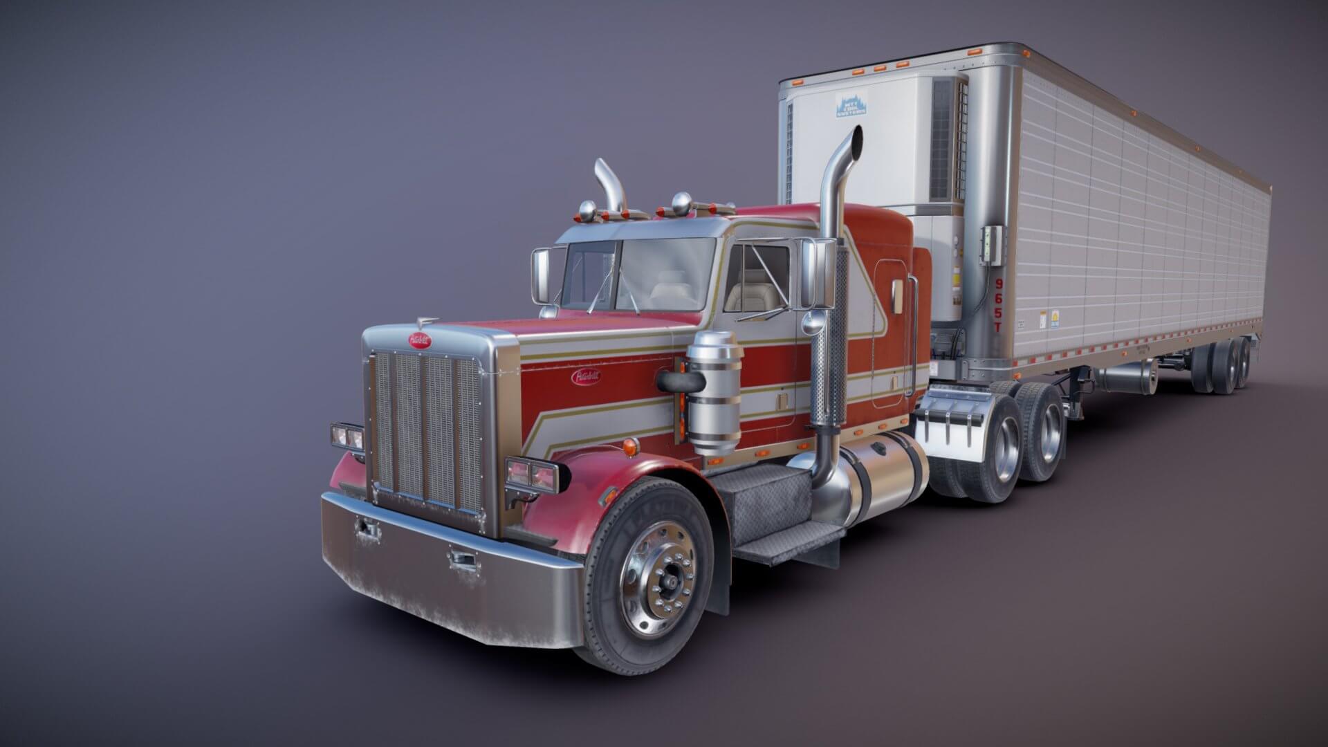 Peterbilt 359 Refrigerated Van Trailer - 3D Model by Veaceslav Condraciuc