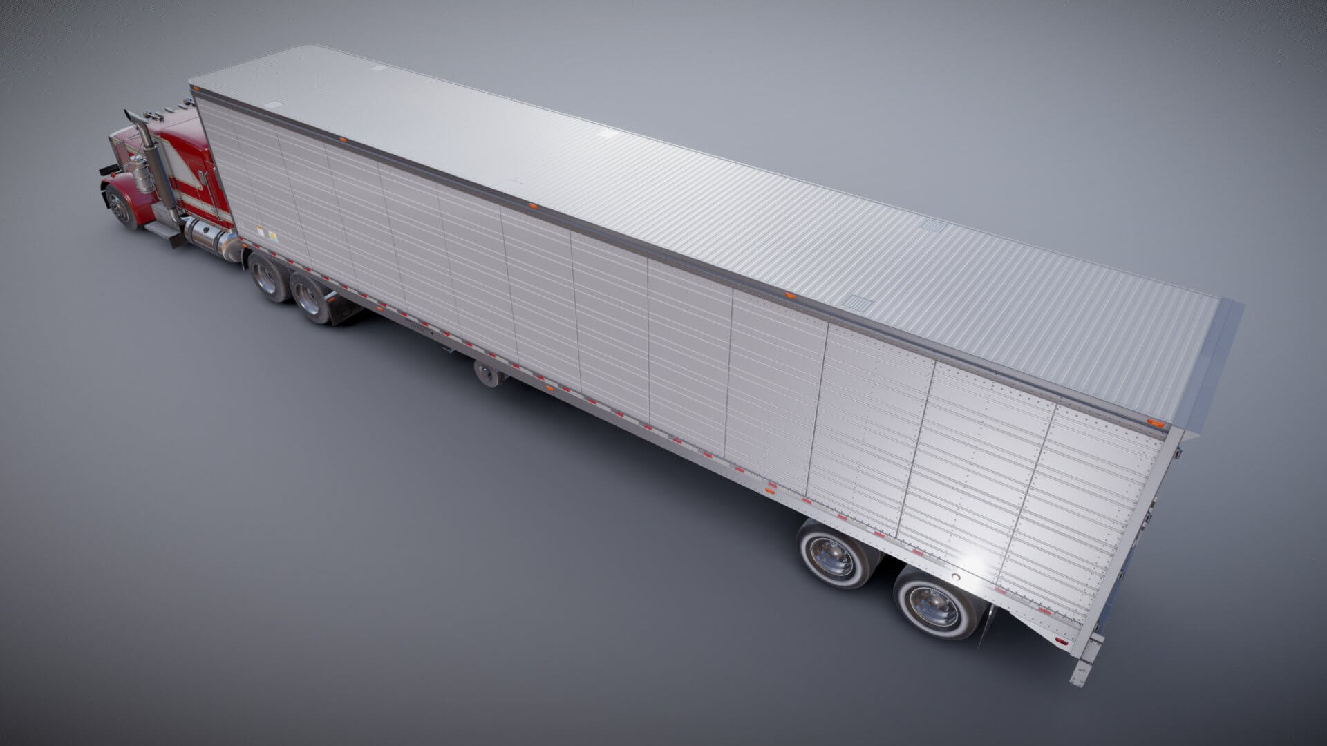 Peterbilt 359 Refrigerated Van Trailer - 3D Model by Veaceslav Condraciuc