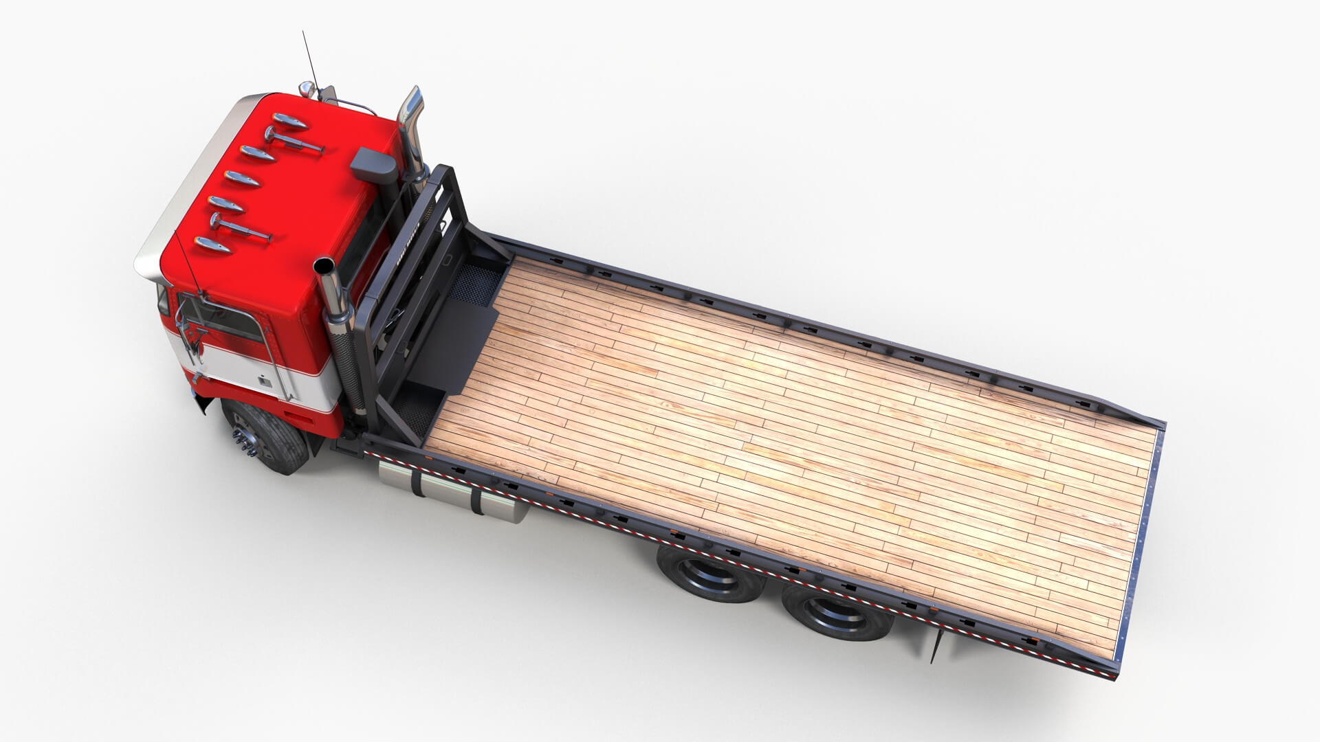 Peterbilt 362 Flatbed Truck - 3D Model by Veaceslav Condraciuc