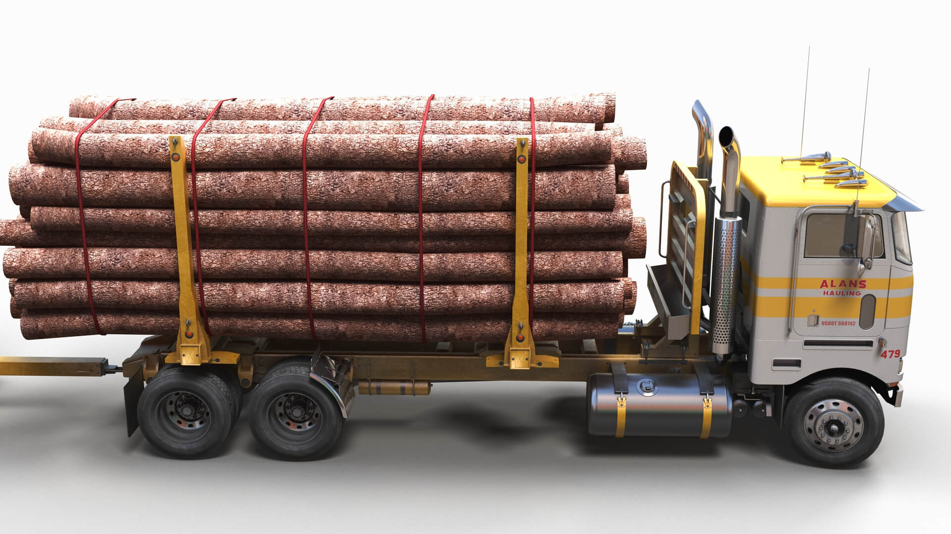 Peterbilt 362 Logger Truck - 3D Model by Veaceslav Condraciuc