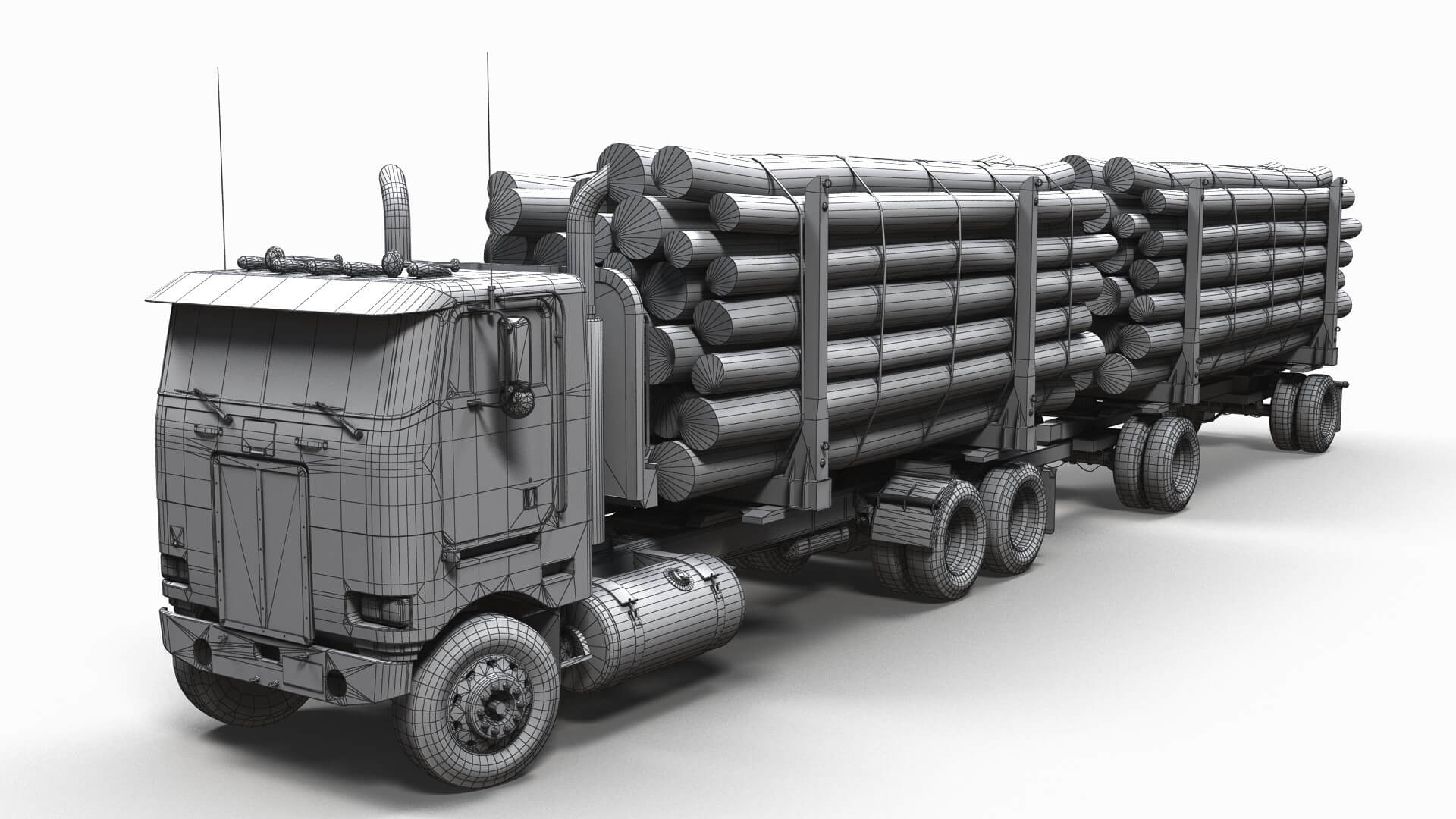 Peterbilt 362 Logger Truck - 3D Model by Veaceslav Condraciuc