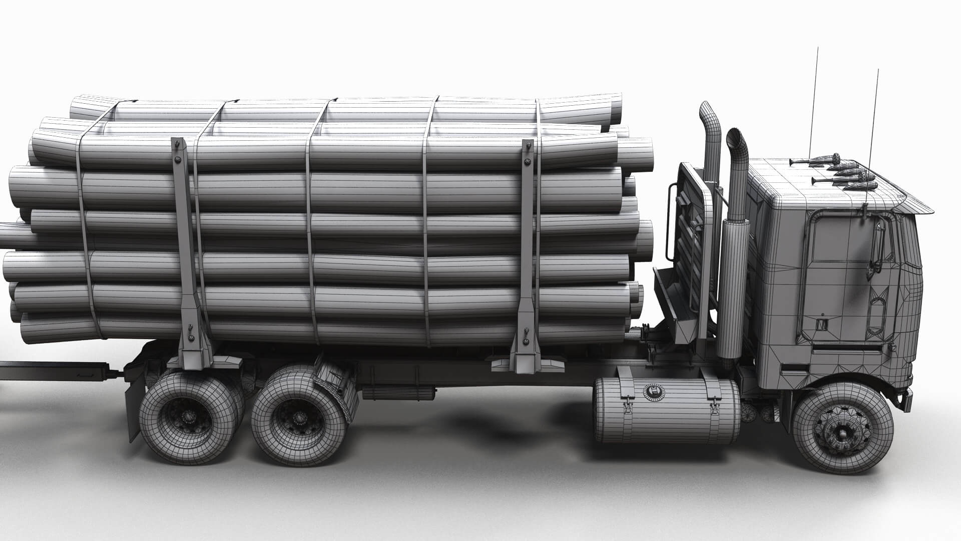 Peterbilt 362 Logger Truck - 3D Model by Veaceslav Condraciuc