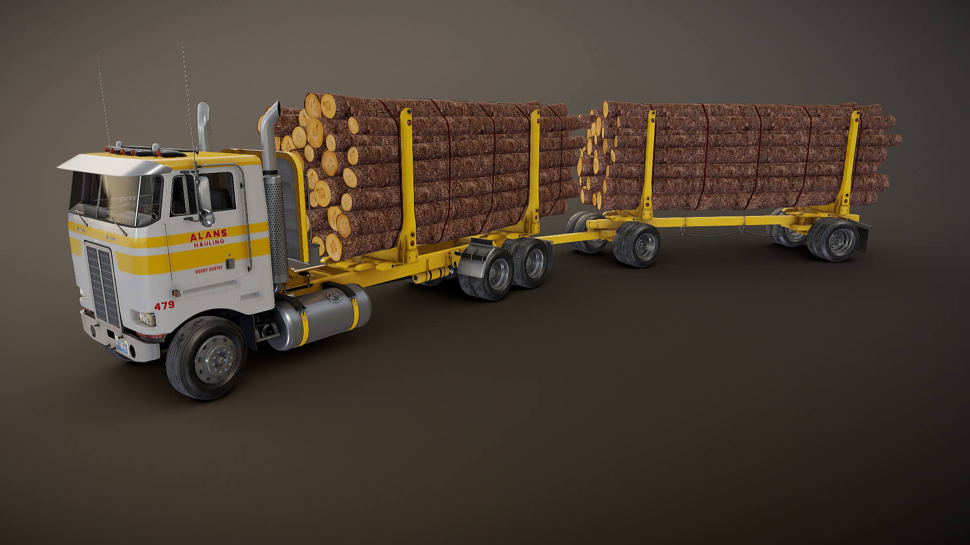 Peterbilt 362 Logger Truck - 3D Model by Veaceslav Condraciuc