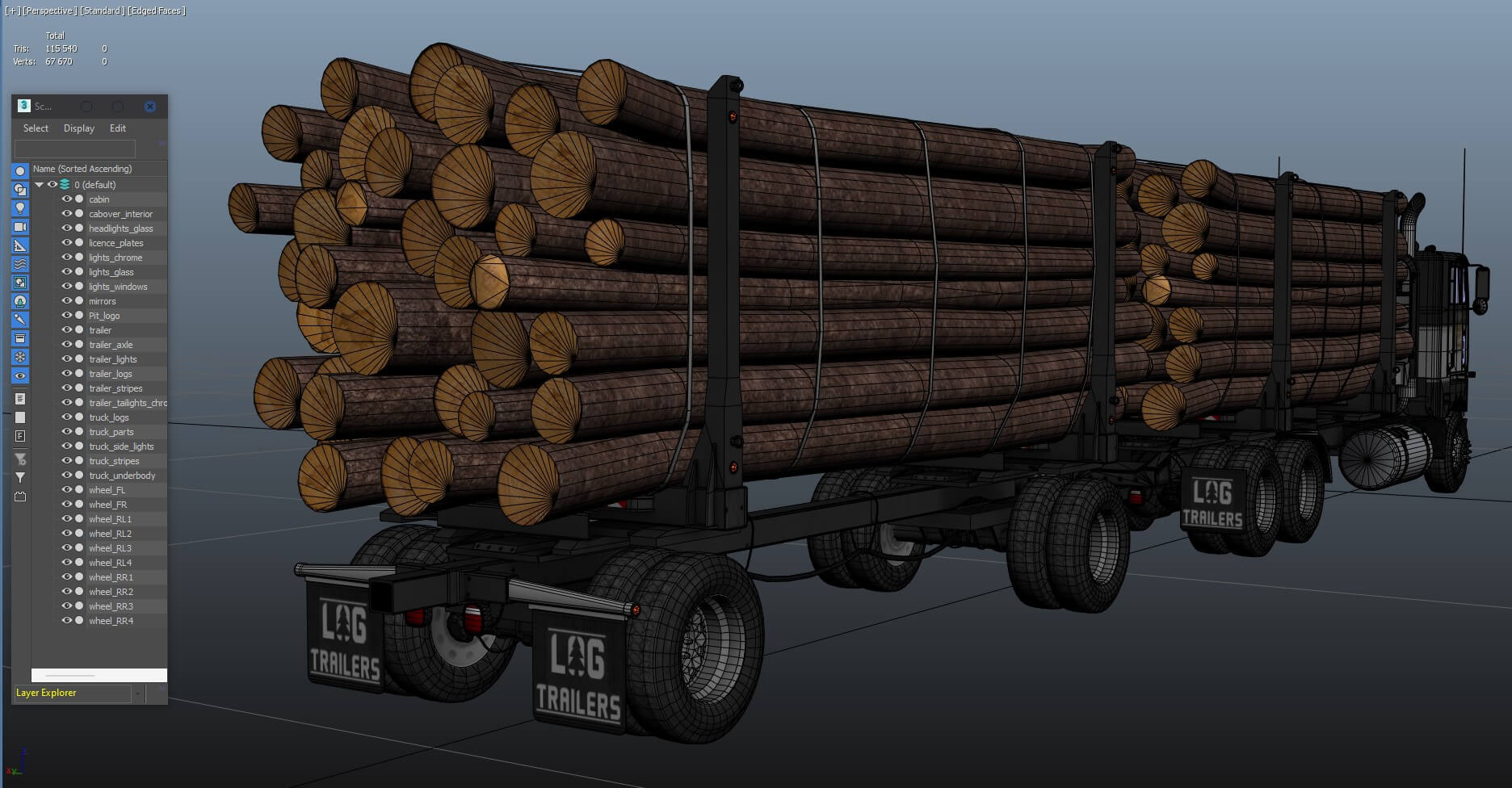 Peterbilt 362 Logger Truck - 3D Model by Veaceslav Condraciuc