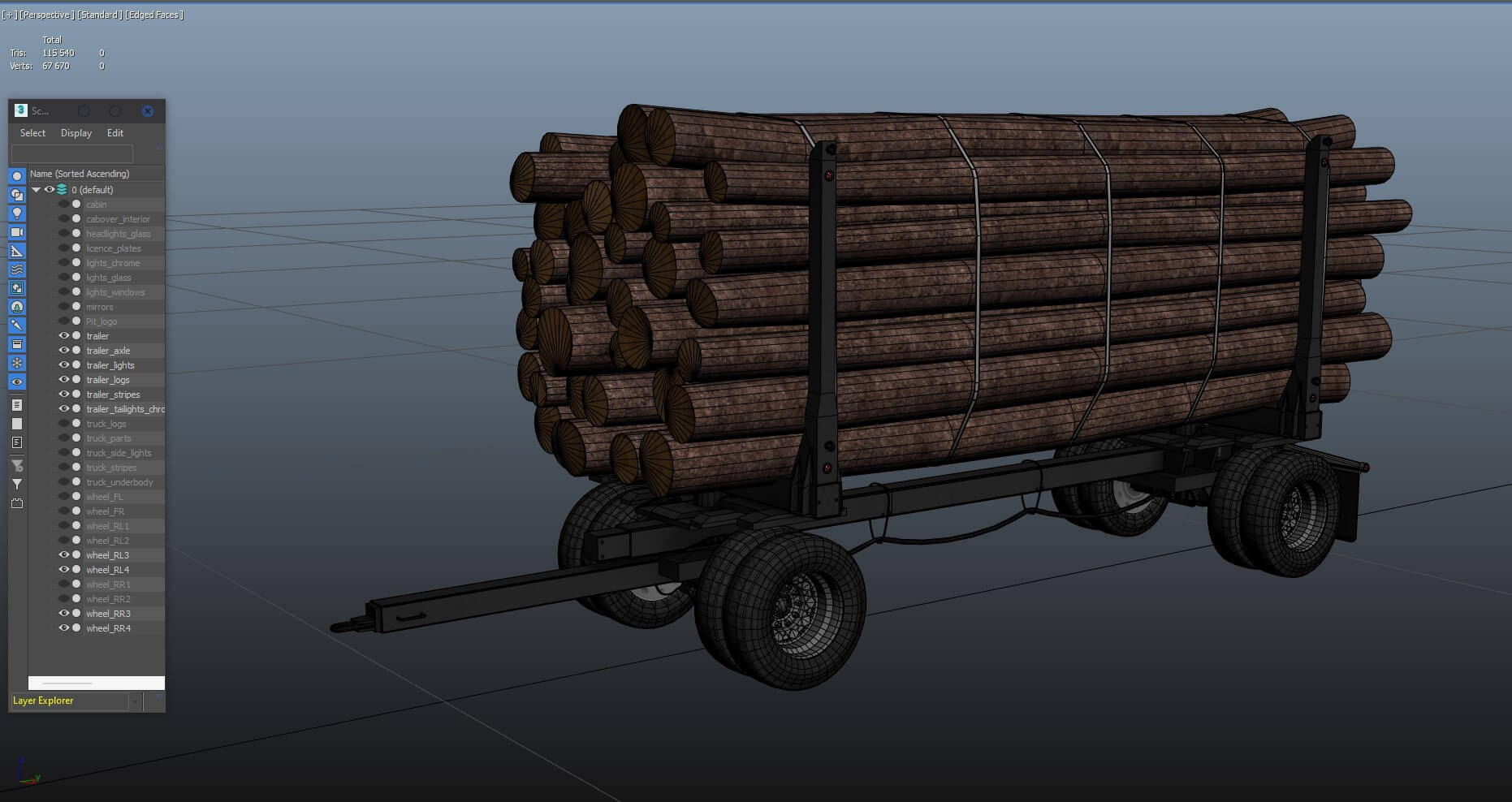 Peterbilt 362 Logger Truck - 3D Model by Veaceslav Condraciuc