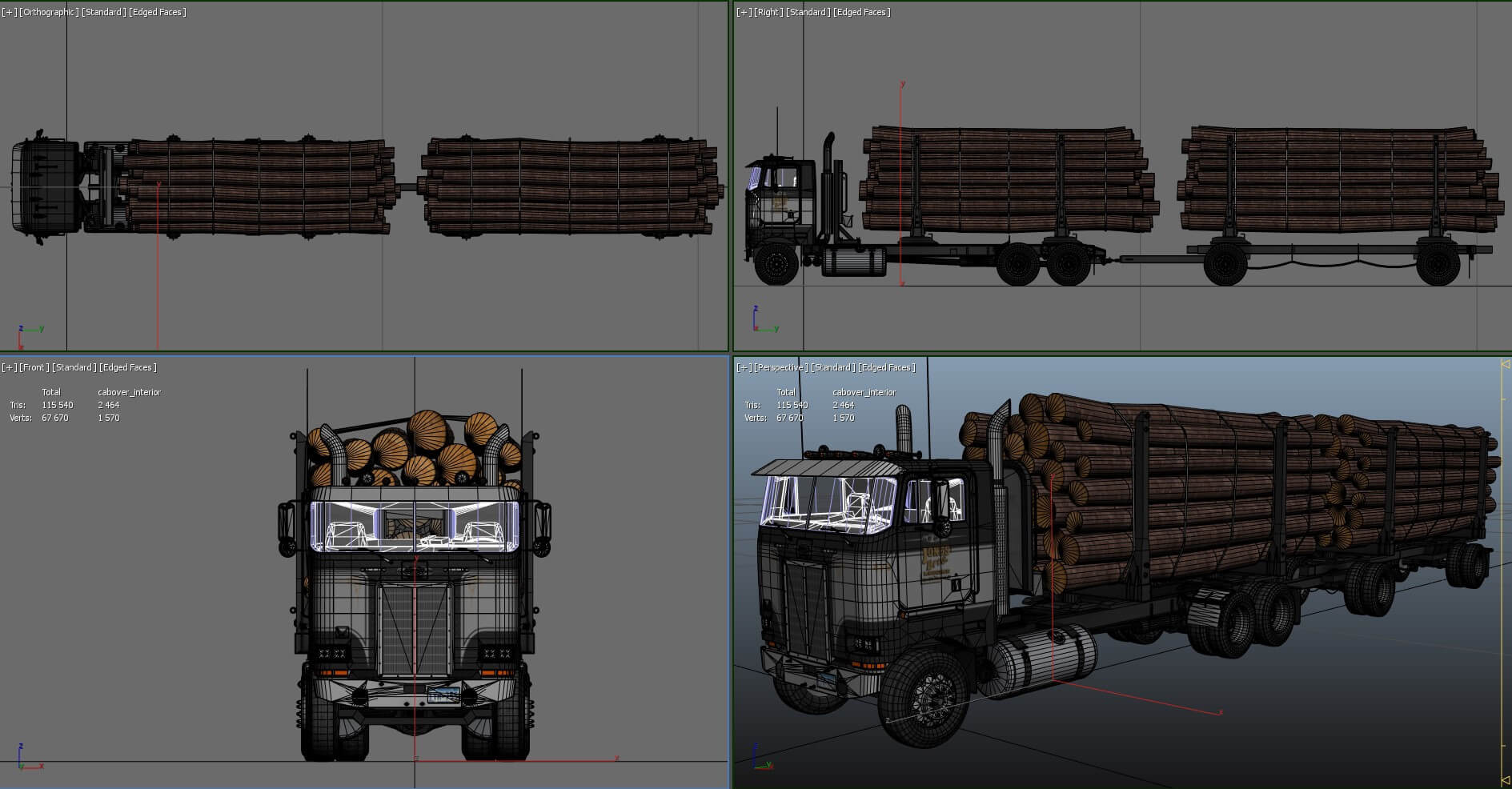 Peterbilt 362 Logger Truck - 3D Model by Veaceslav Condraciuc