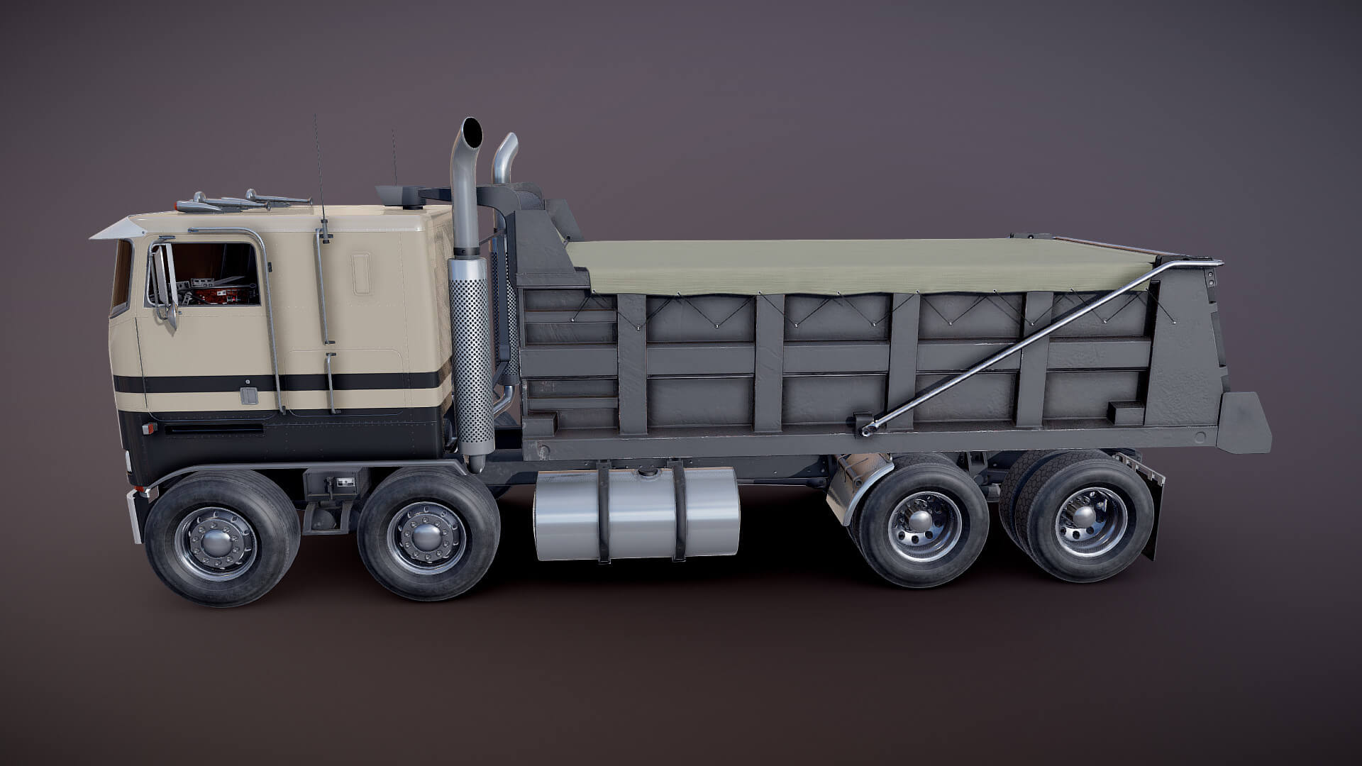 Peterbilt 362 Tandem Dump Truck - 3D Model by Veaceslav Condraciuc