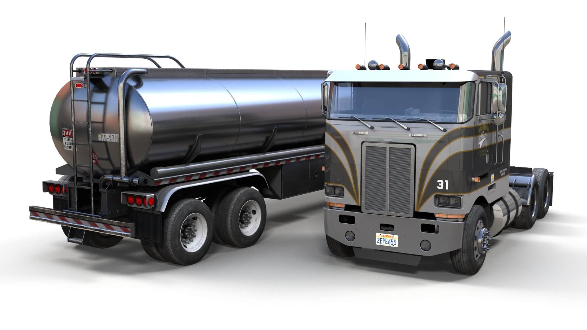 Peterbilt 362 Tanker Trailer - 3D Model by Veaceslav Condraciuc